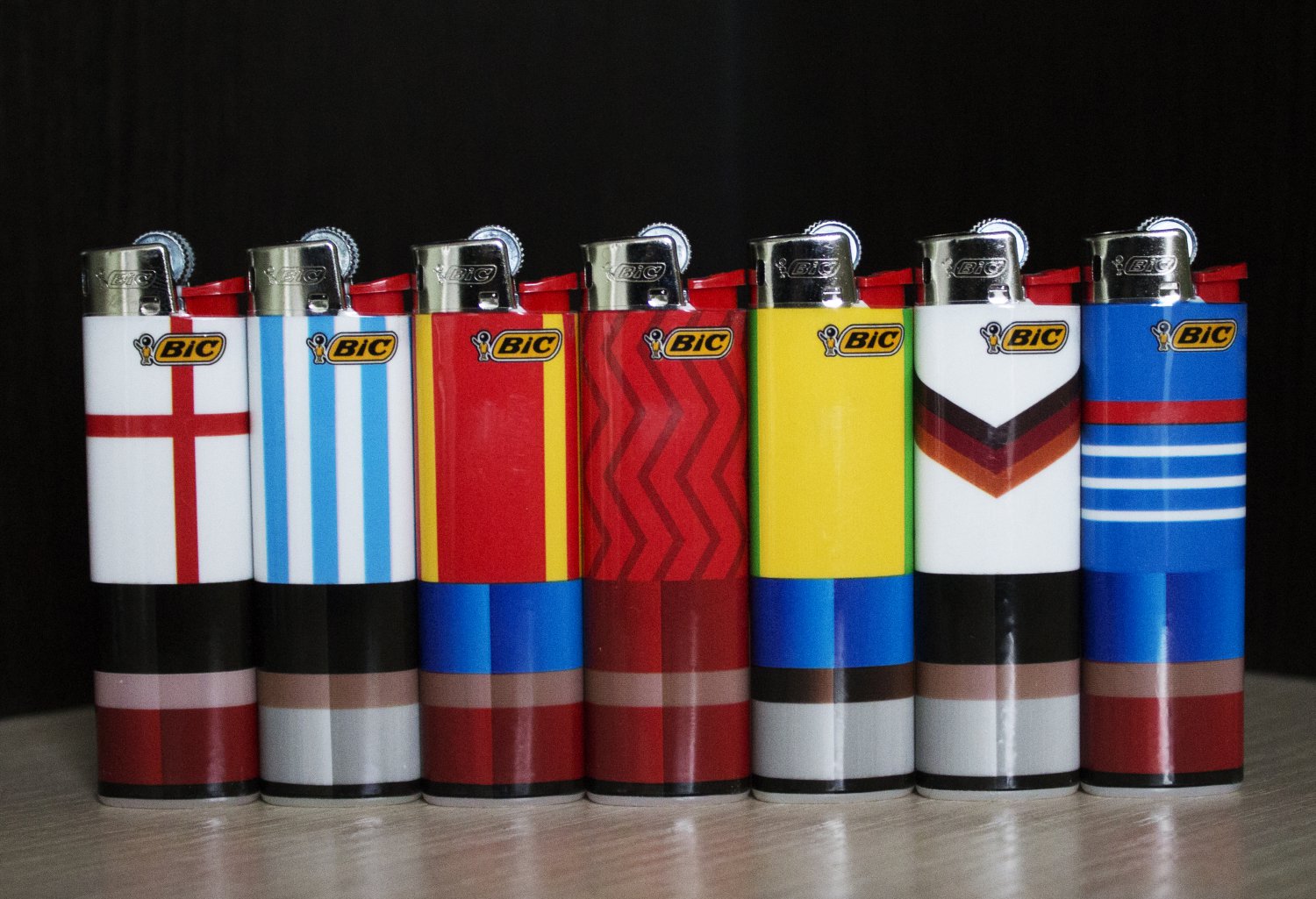 LIGHTERS BIC J3 Ornament. SPECIAL EDITION. SET OF 7 LIGHTERS.