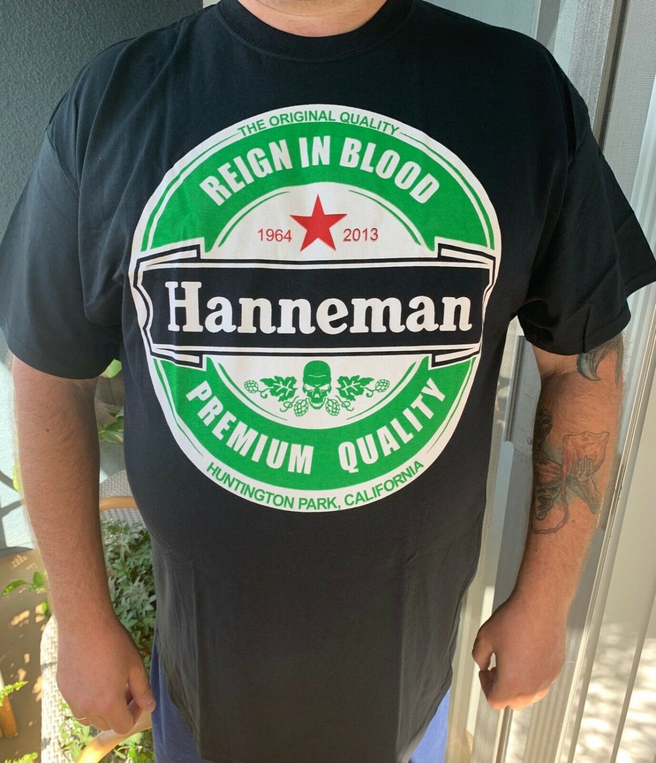 Hanneman Reign in Blood Jeff Hanneman Slayer Black T-Shirt