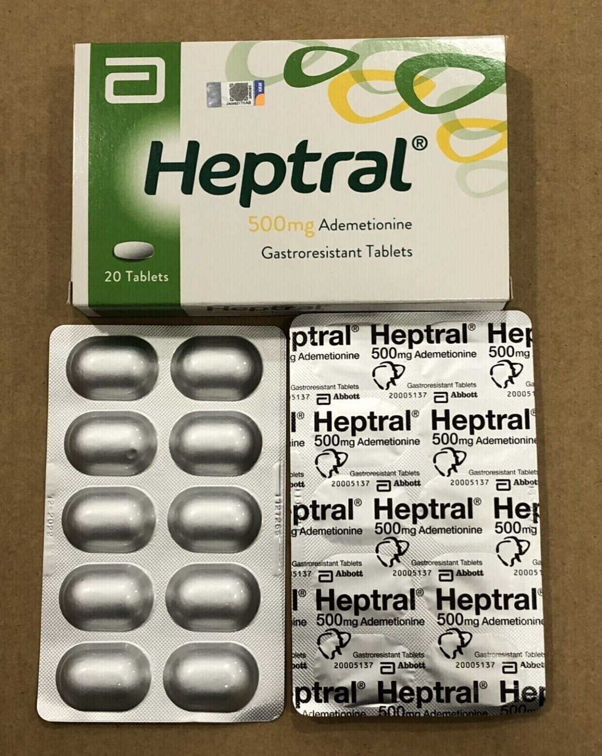 ABBOT Heptral 500MG 20 Tablets for LIVER HEALTH Supplement Free Shipping