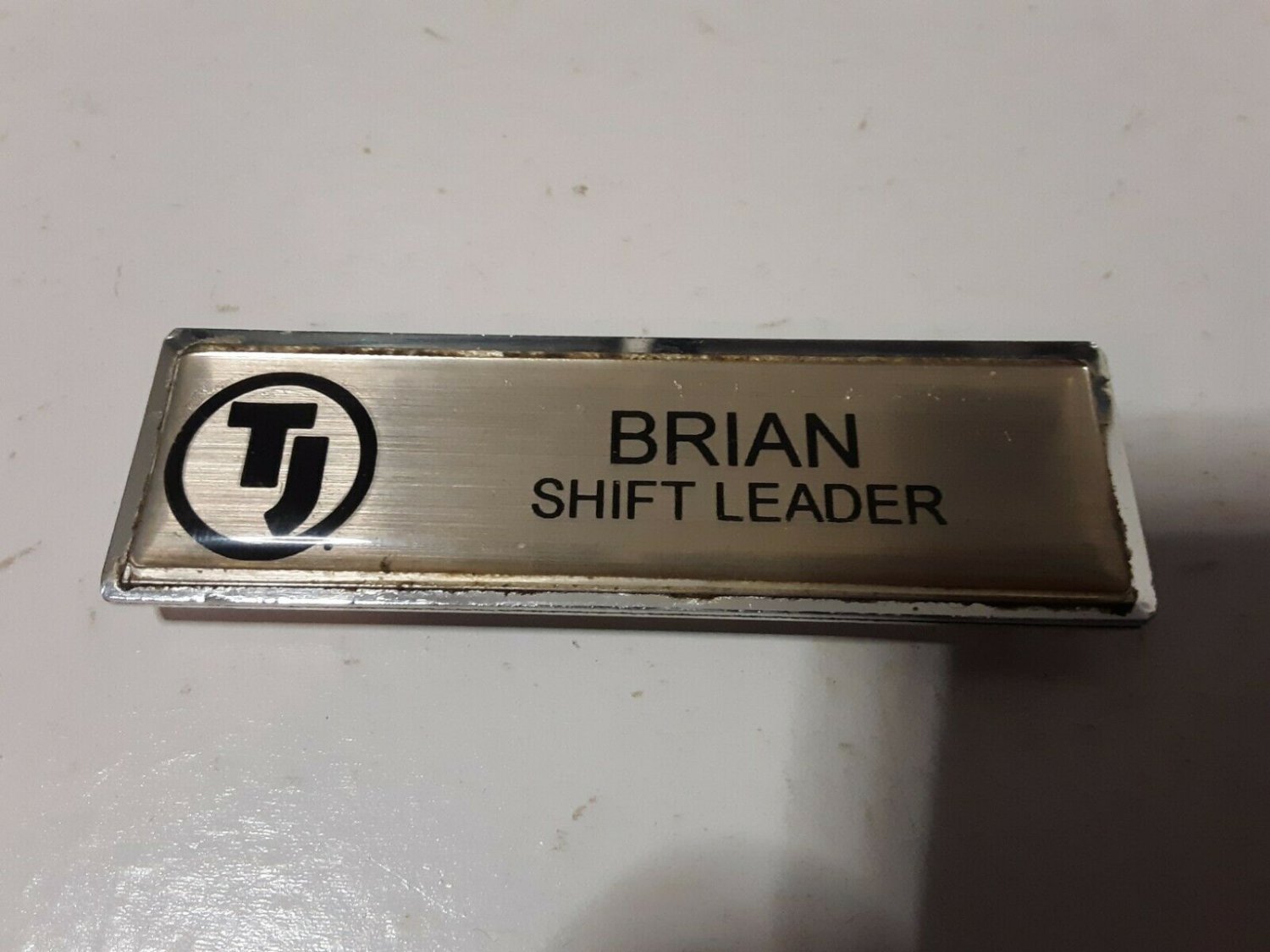 Taco John's Discontinued Logo Brian Shift Leader Magnetic Name Tag Badge