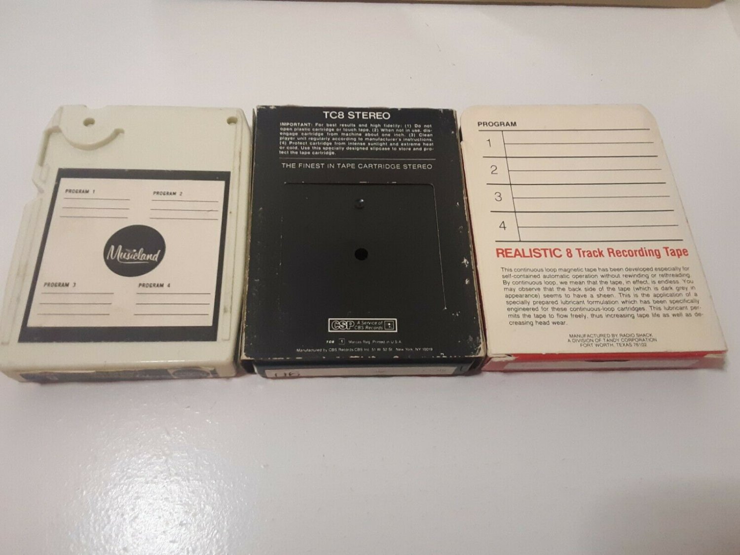 Lot Of 3 Vintage Blank 8 Track Tapes Cartridges