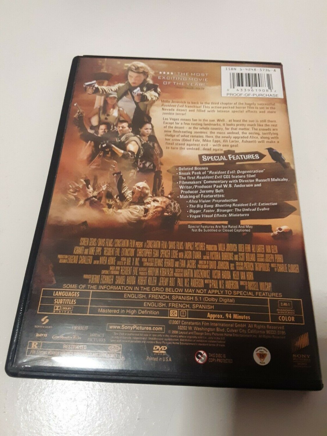 Resident Evil : Extinction Special Edition DVD