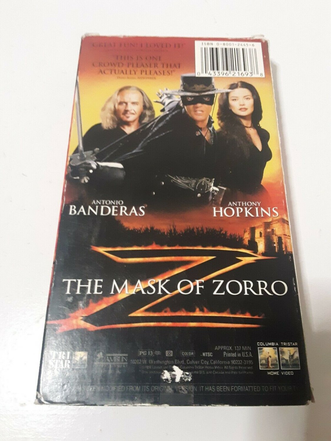The Mask Of Zorro VHS Tape