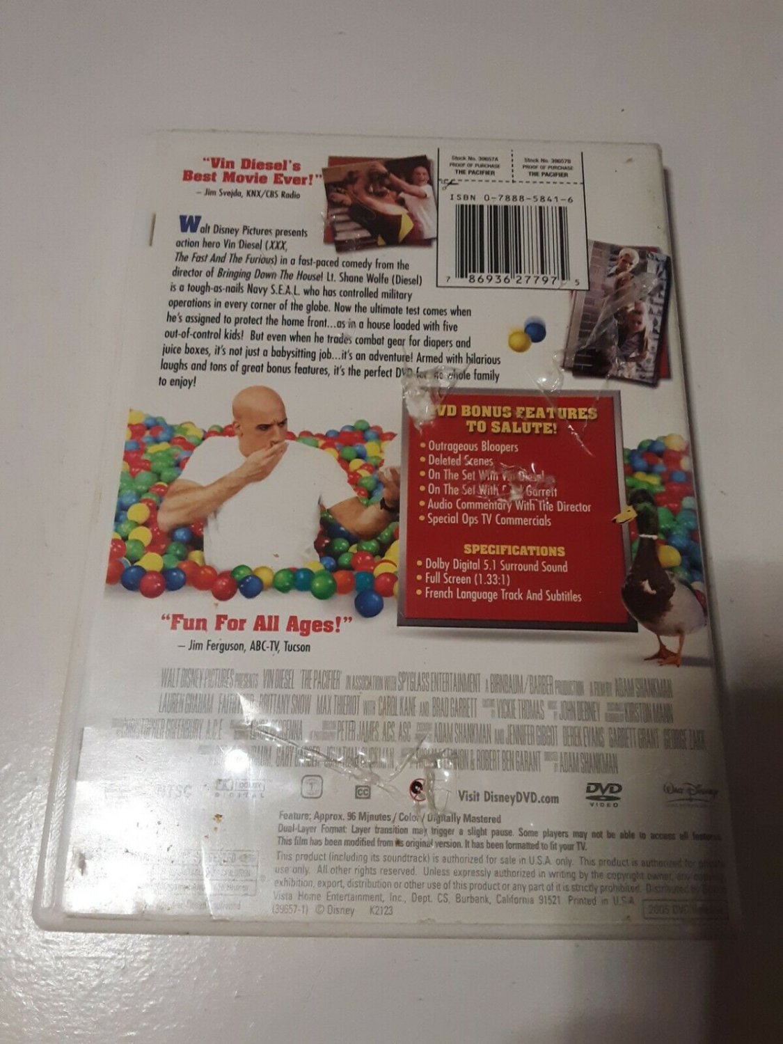 Walt Disney Pictures Presents The Pacifier DVD Vin Diesel