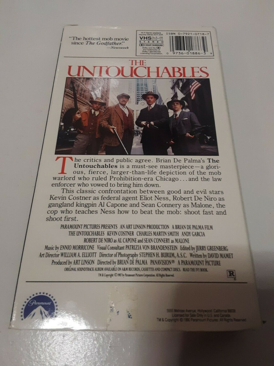 The Untouchables VHS Tape