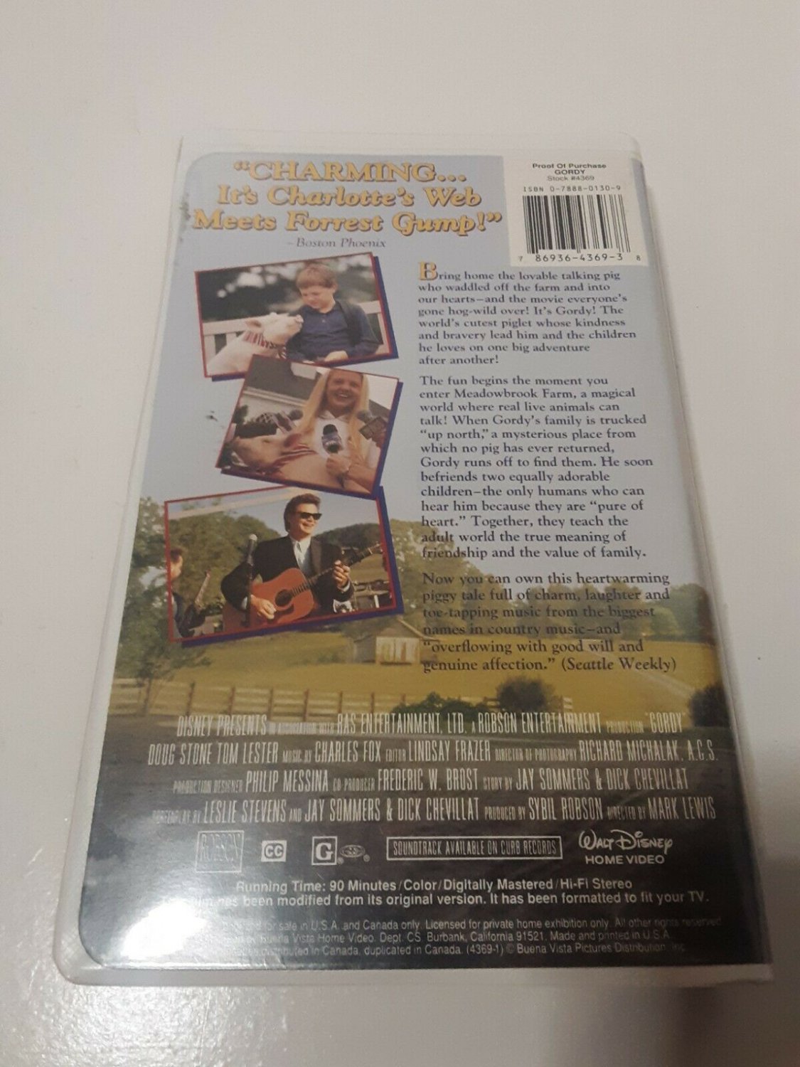 Disney Presents Gordy VHS Tape