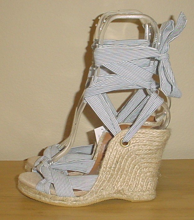 NEW Old Navy PLATFORM ESPADRILLES Ankle Tie Sandals SIZE 10M NAVY BLUE ...