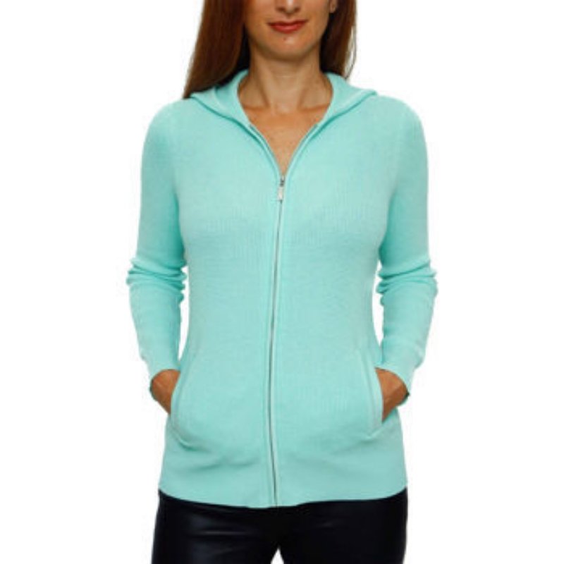 NWT Ladies SWEATER Cyrus Zip Front Hooded Cardigan XL PISTACHIO GREEN w ...
