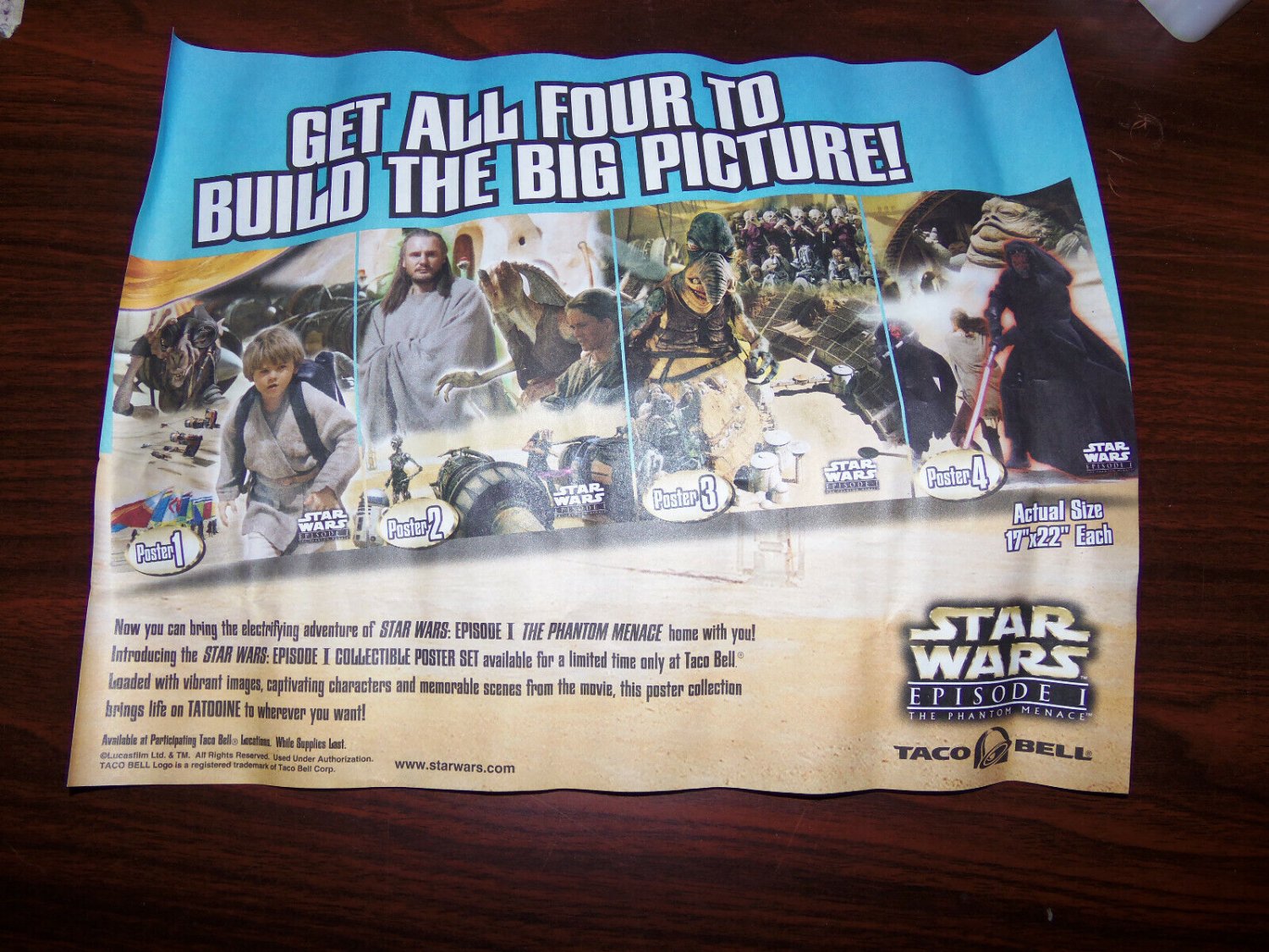 Star Wars Episode Phantom Menace Watto Taco Bell Promo Poster 17"x22 ...