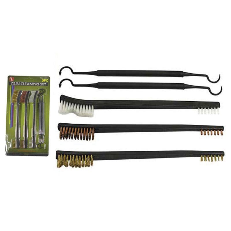 NEW - 5 Piece Gun Cleaning Brush Set with Brass Copper Nylon Brushes ...