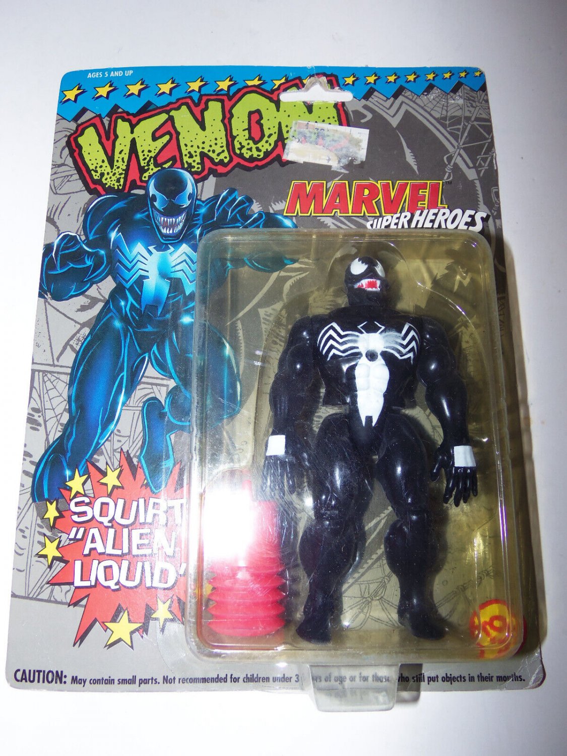 Vintage 1993 Toybiz Marvel Superheroes VENOM 5" Figure Squirts Alien ...