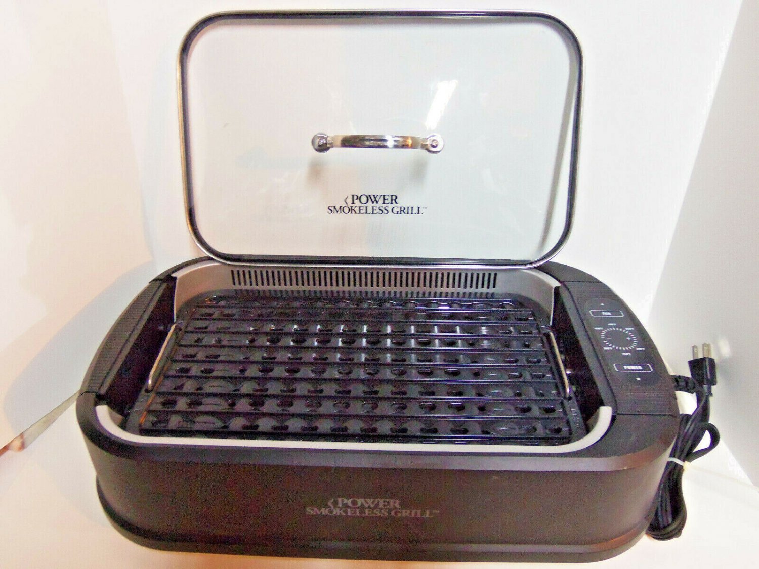 Smokeless Indoor Electric Grill & Griddle Plates POWER Black XL Non ...