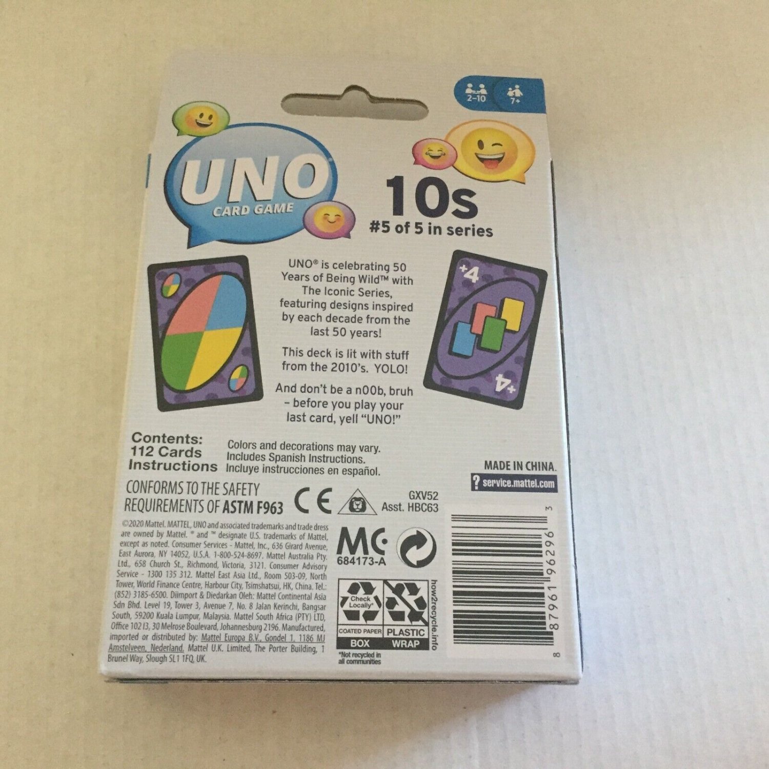 New Uno Card Game - 50th Year Anniversary Deck