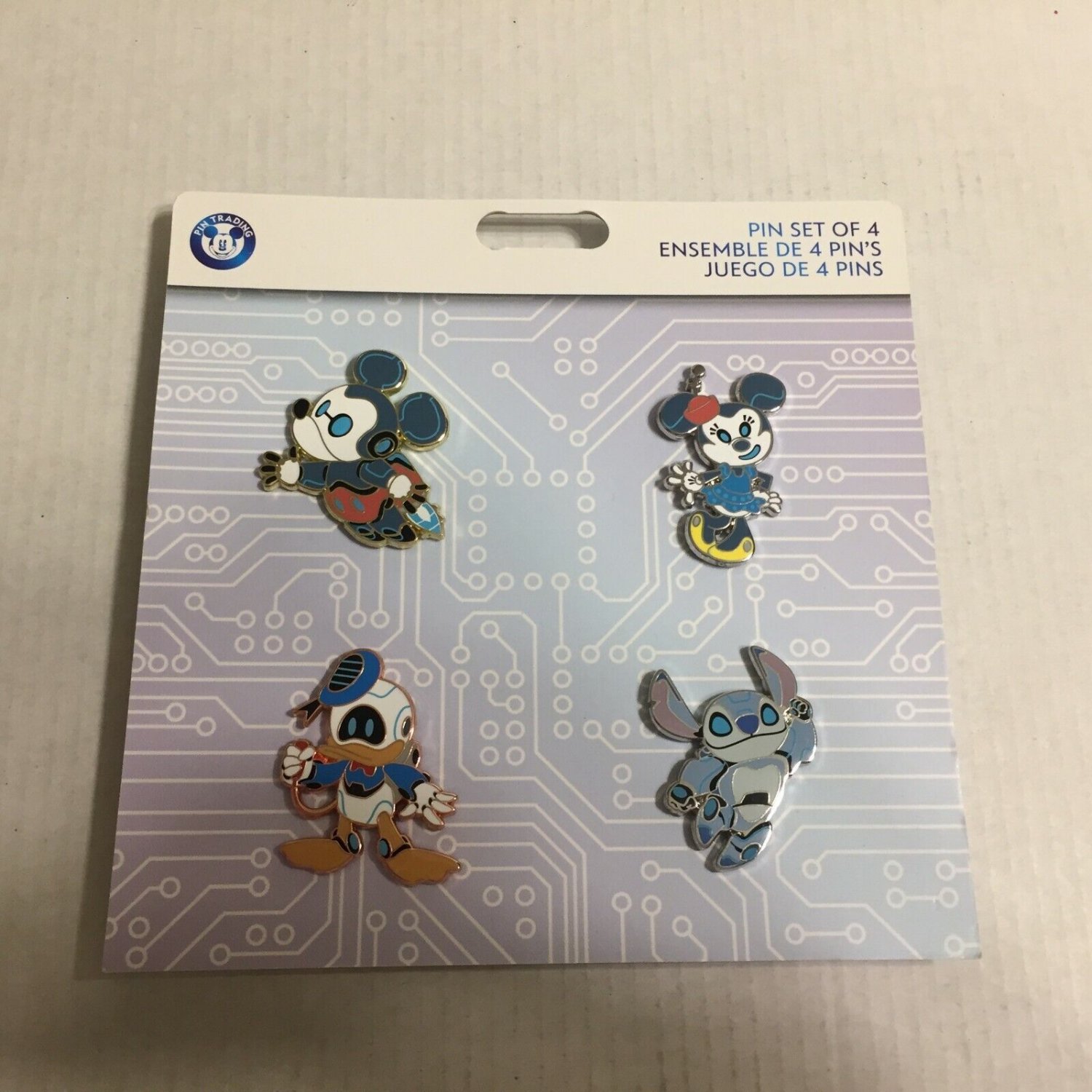 NEW Disney Robot Mickey Mouse & Friends 4 Pin Set