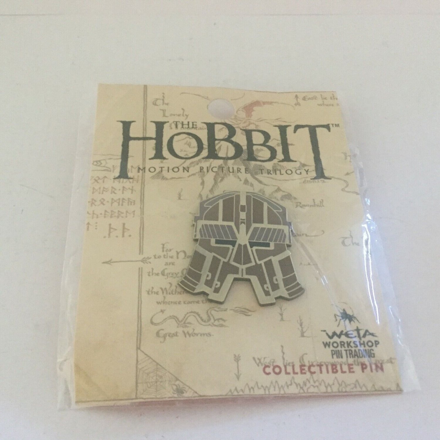 New The Hobbit Dwarf Helmet Pin