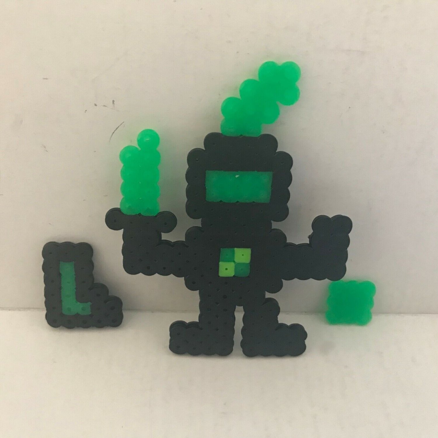 Daughter's Homemade Creation Perler Beads - Unique Emerald Knight Set