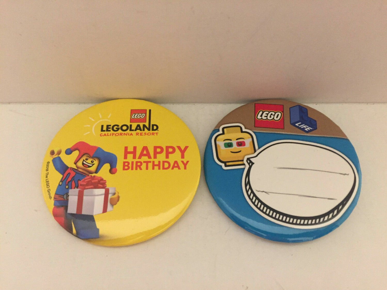Official Legoland Lego Life & Lego Birthday Buttons Pins