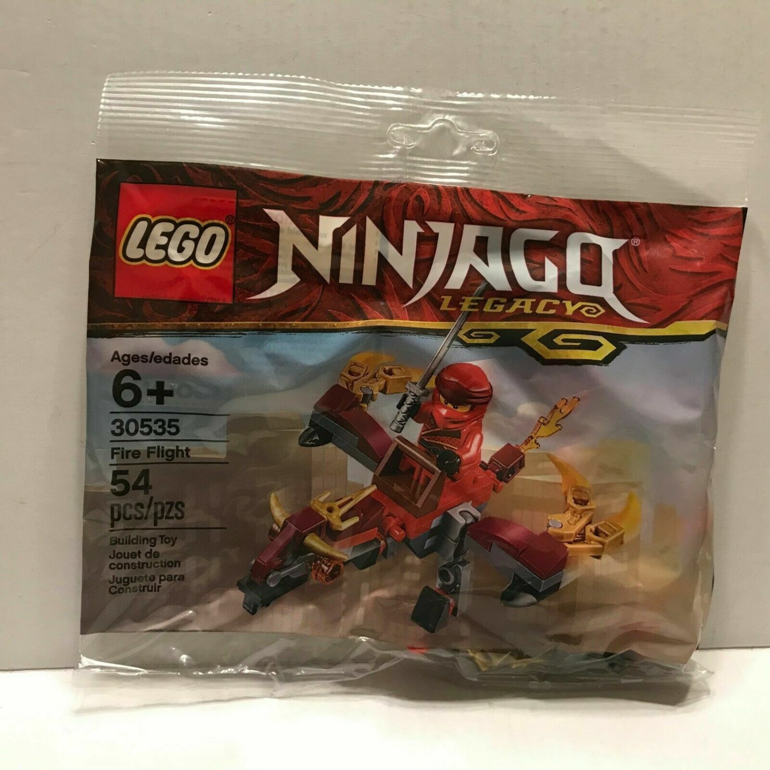 New Ninjago Red Ninja Kai Fire Flight Lego Set Polybag