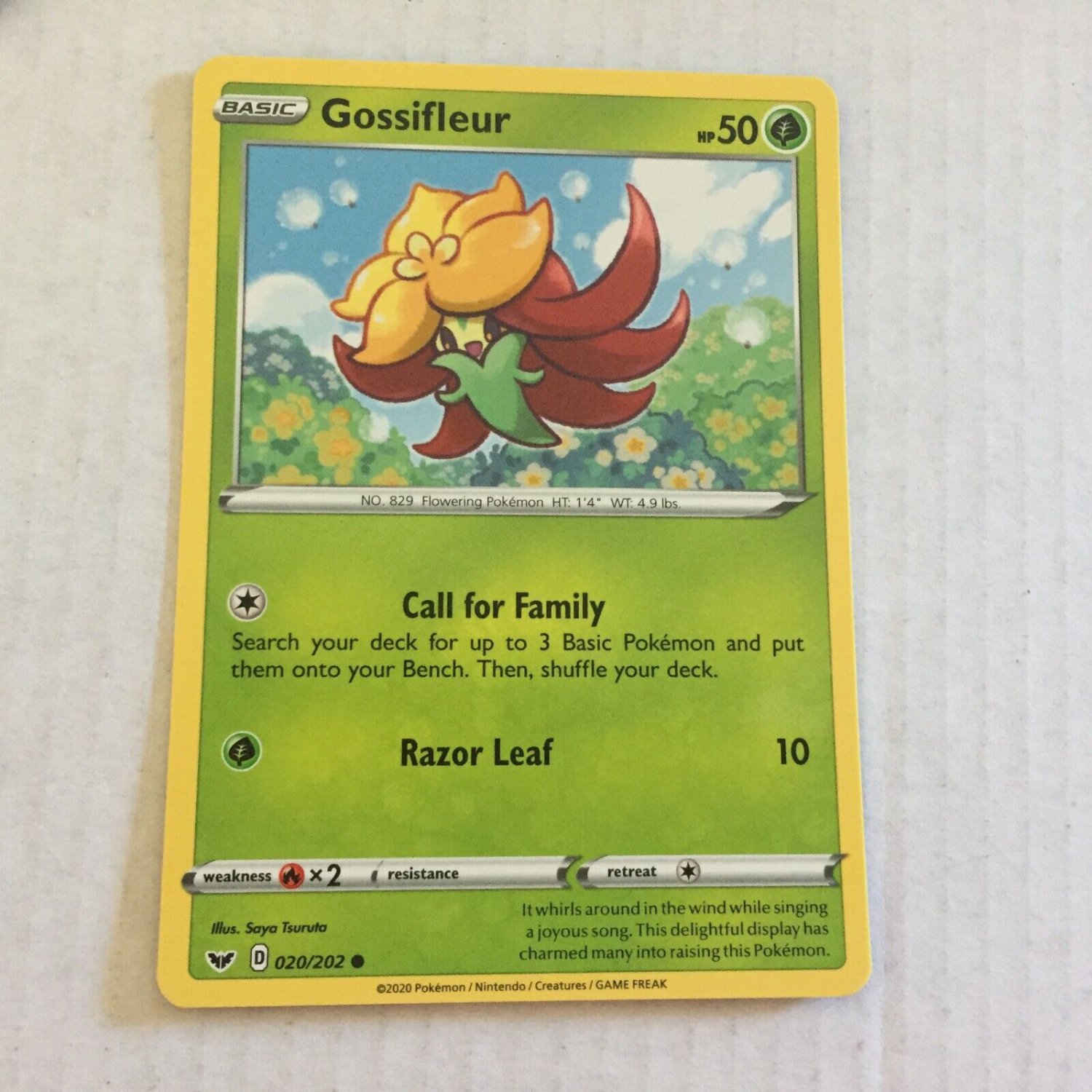 2020 Pokemon Cards Gossifleur 020/202 & Eldegoss 021/202