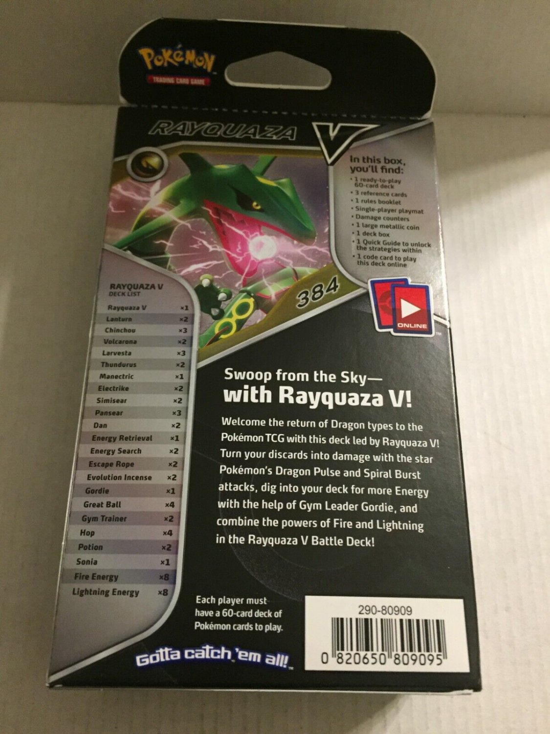 NEW Pokemon TCG: Rayquaza V Battle Deck Box - 60 Cards