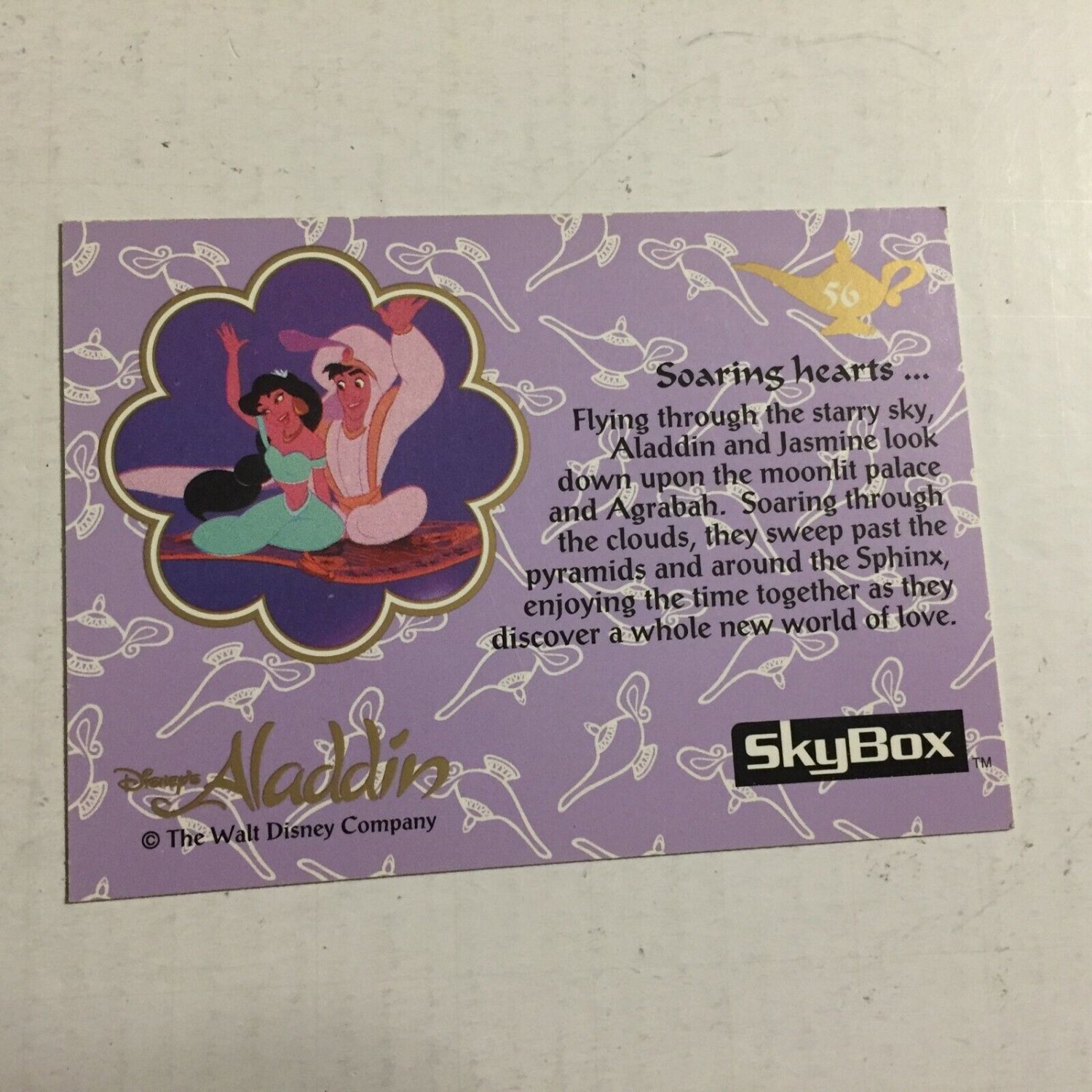 1992 Disney Aladdin & Jasmine Magic Carpet Ride Trading Card