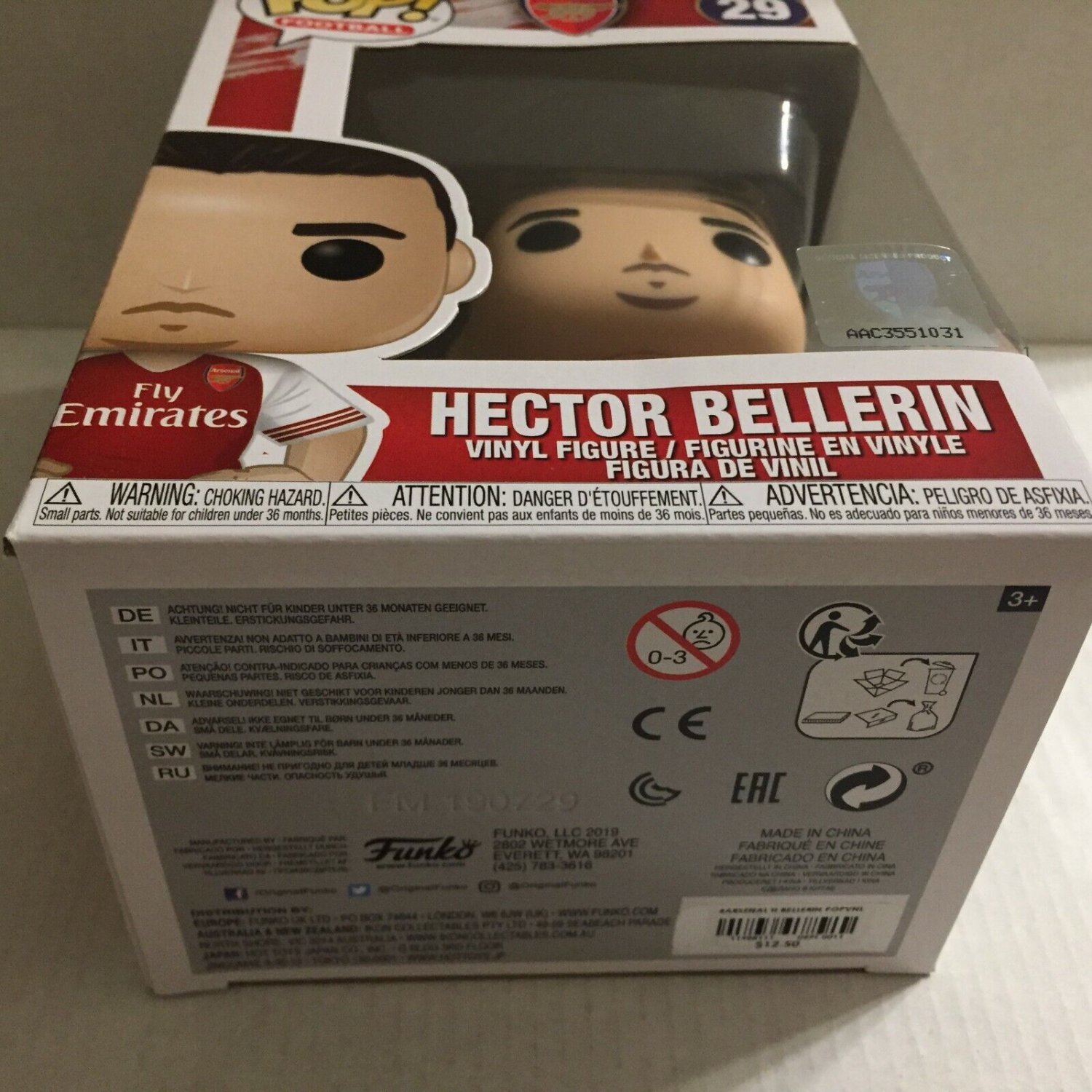 NEW Arsenal Football Club Hector Bellerin Funko Pop Figure #29