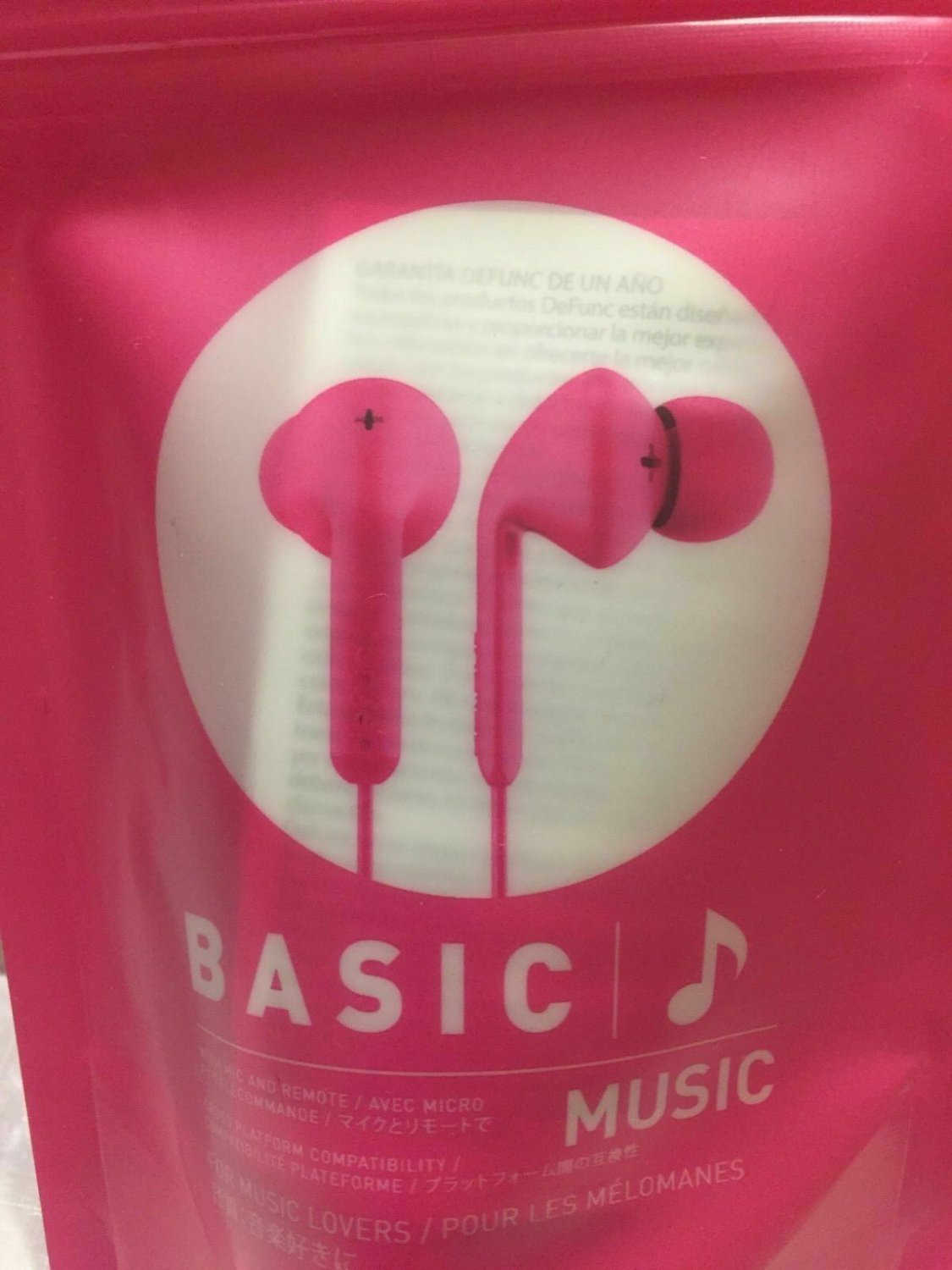 New Defunc Basic Earbuds - Pink for Music Lovers