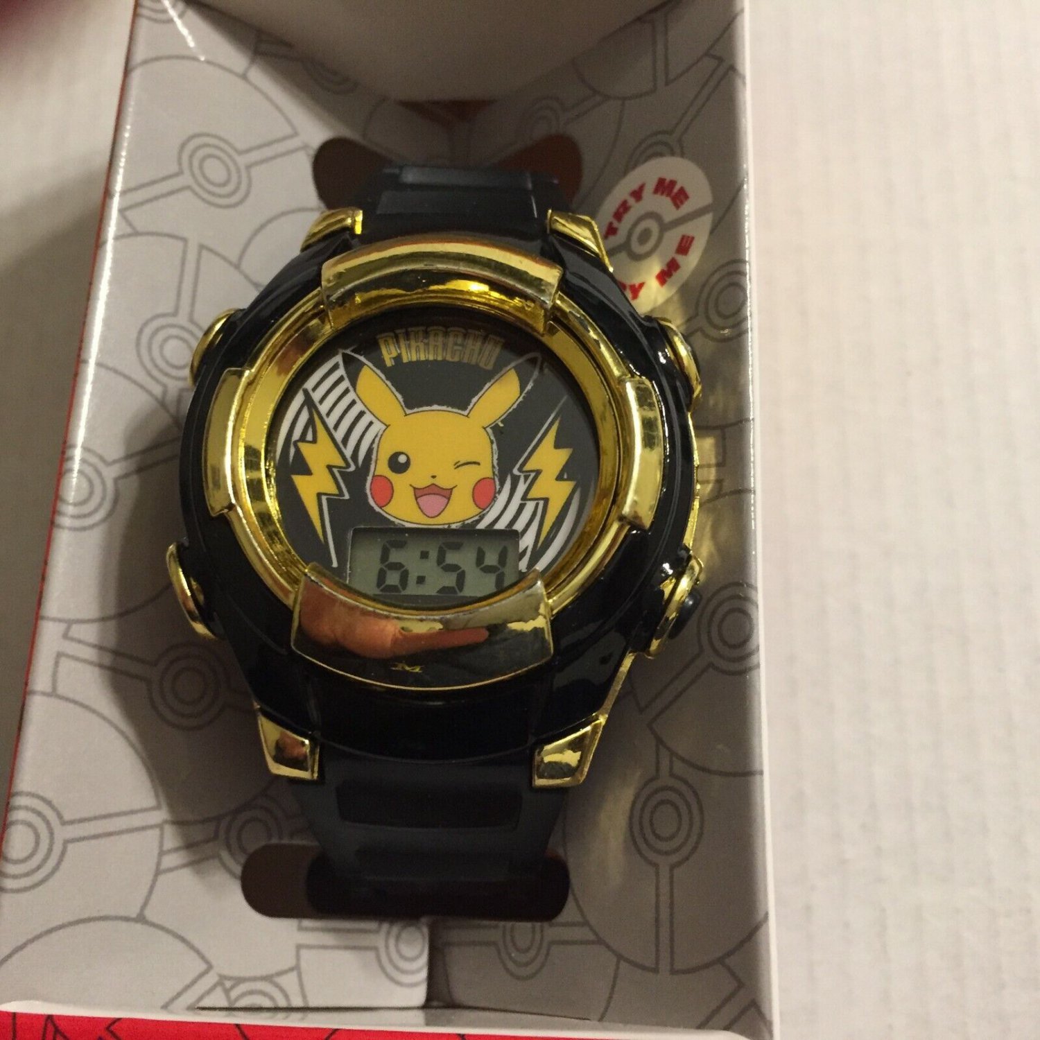 New Kids Pokemon Pikachu Flashing LCD Watch