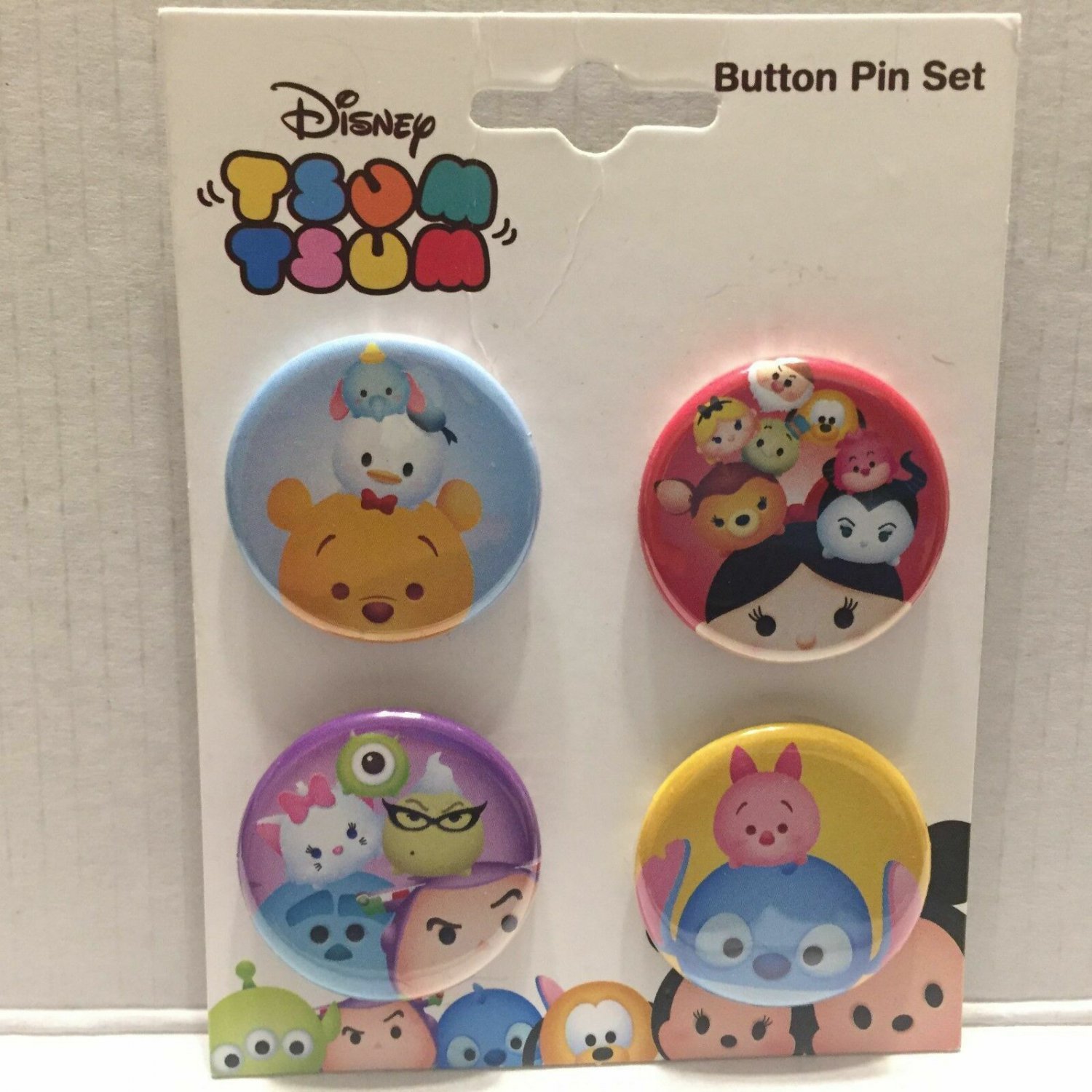 Official Disney Tsum Tsums 4 Button Set