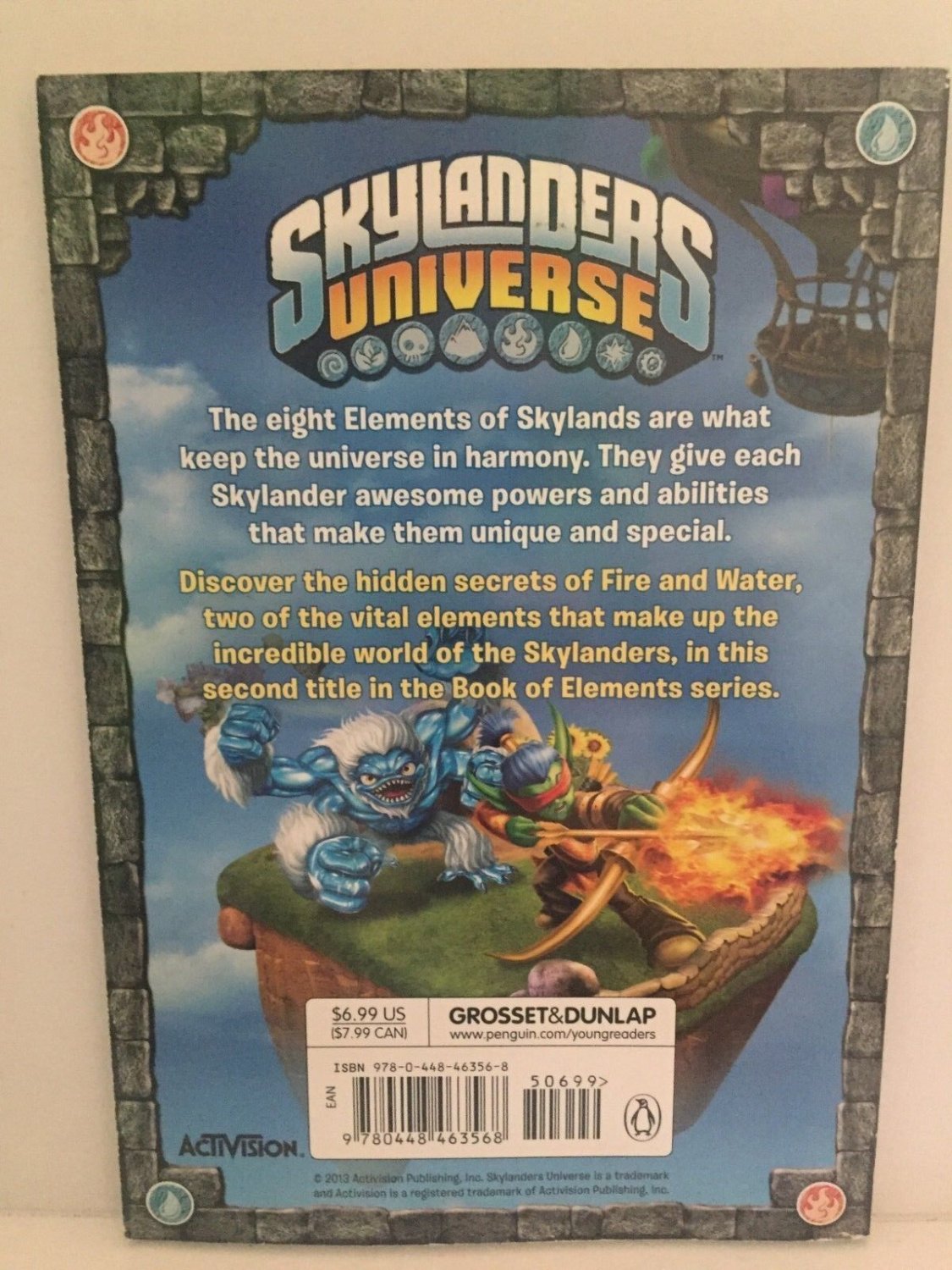 New Skylanders Universe Book of Elements Fire & Water Softcover Book