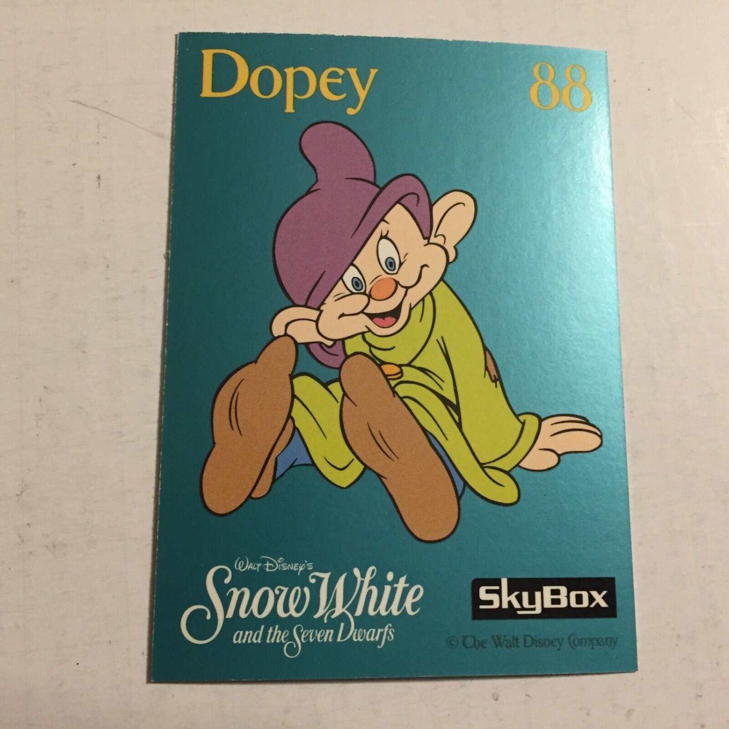 1992 Disney Dopey from Snow White and the 7 Dwarves Trading Card
