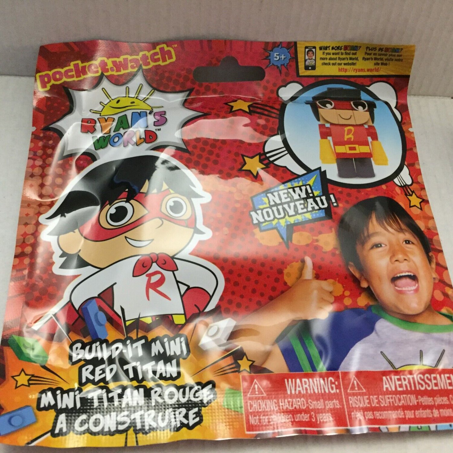 NEW Ryan's World Build-It Mini Red Titan & Mini Combo Panda Figures