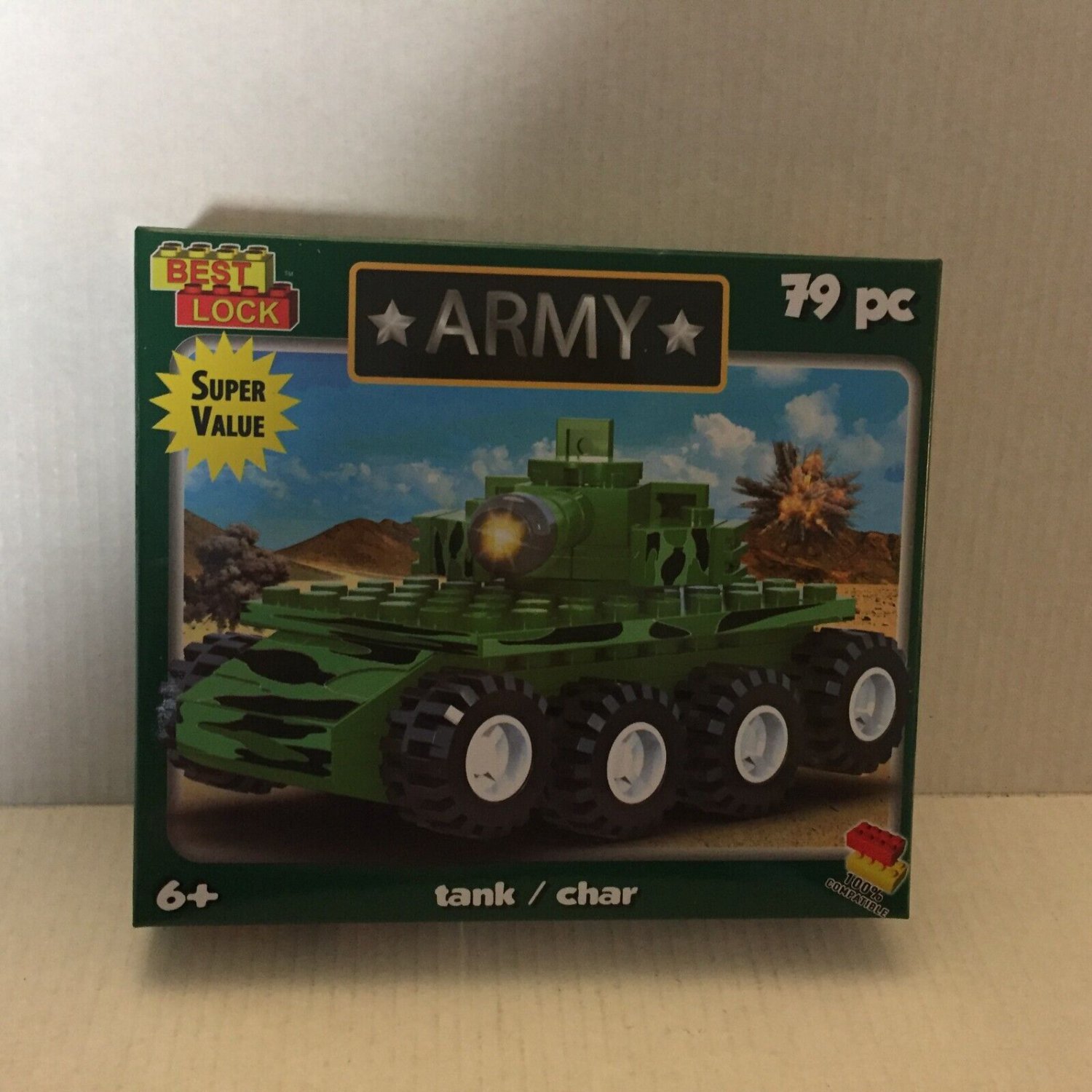 NEW Best Lock Army Tank Building Set - 79 Pieces