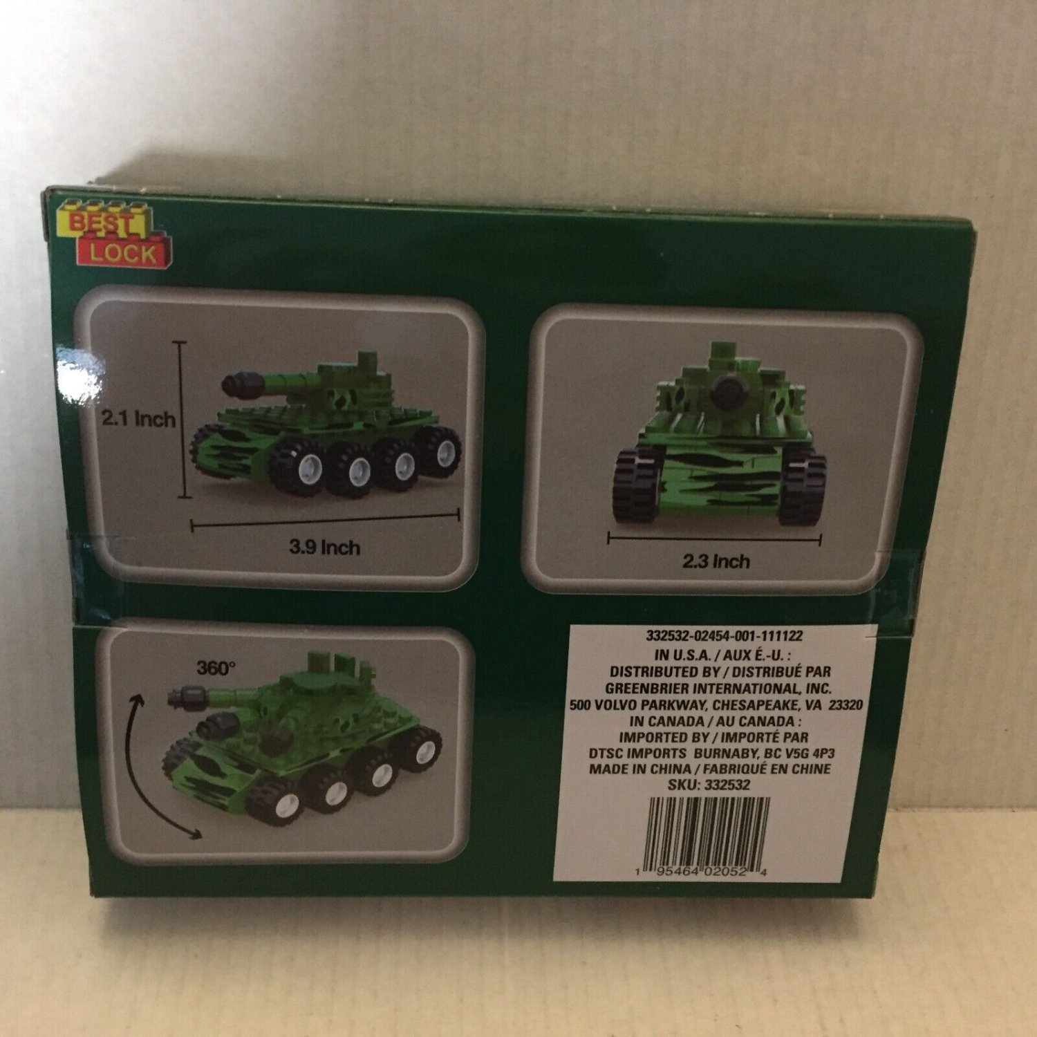 NEW Best Lock Army Tank Building Set - 79 Pieces