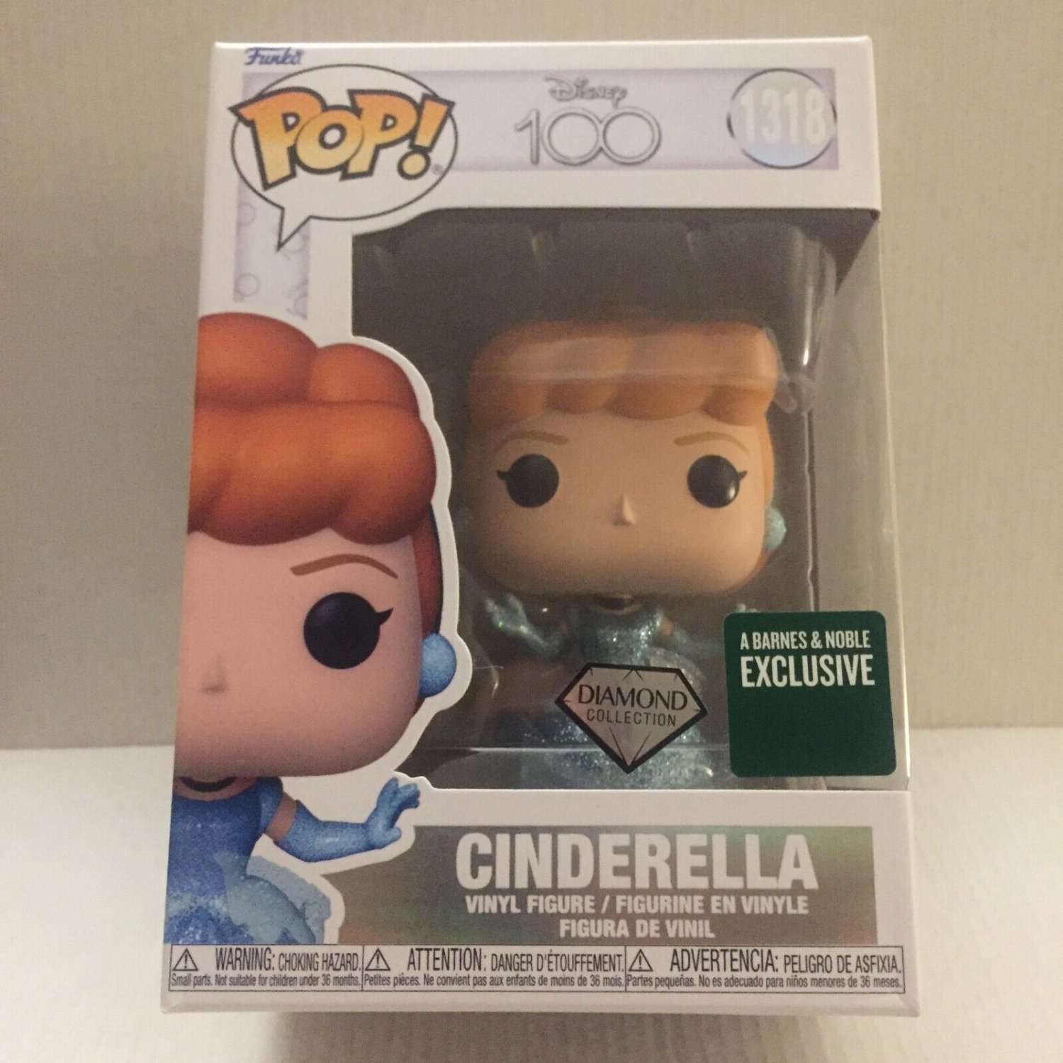 NEW Disney 100th Anniversary Cinderella Exclusive Diamond Glitter Funko Pop