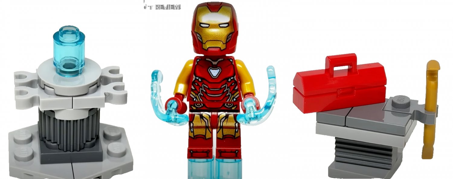 NEW Lego Marvel Iron Man Minifigure, Arc Reactor & Workbench Micro Sets