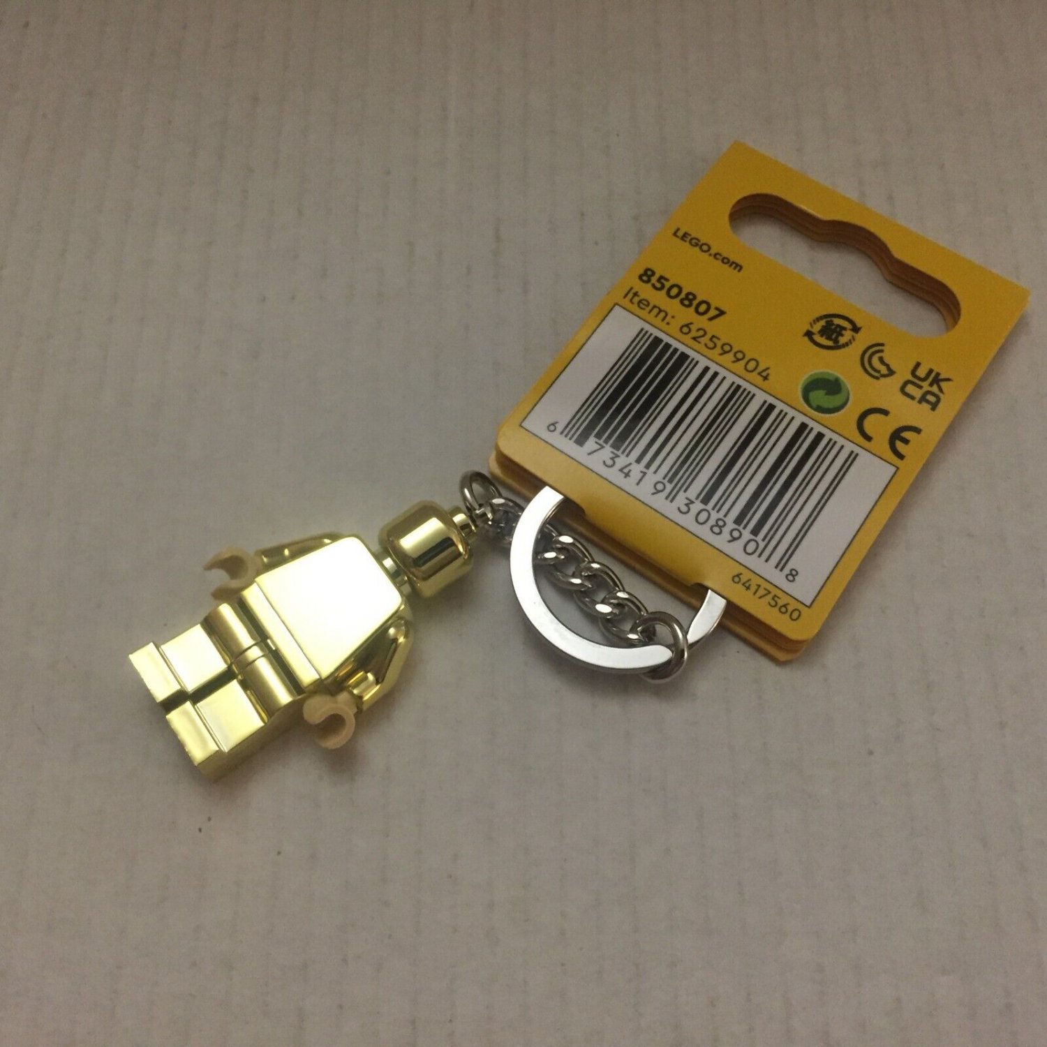NEW Official Lego Gold Minifigure Key Chain