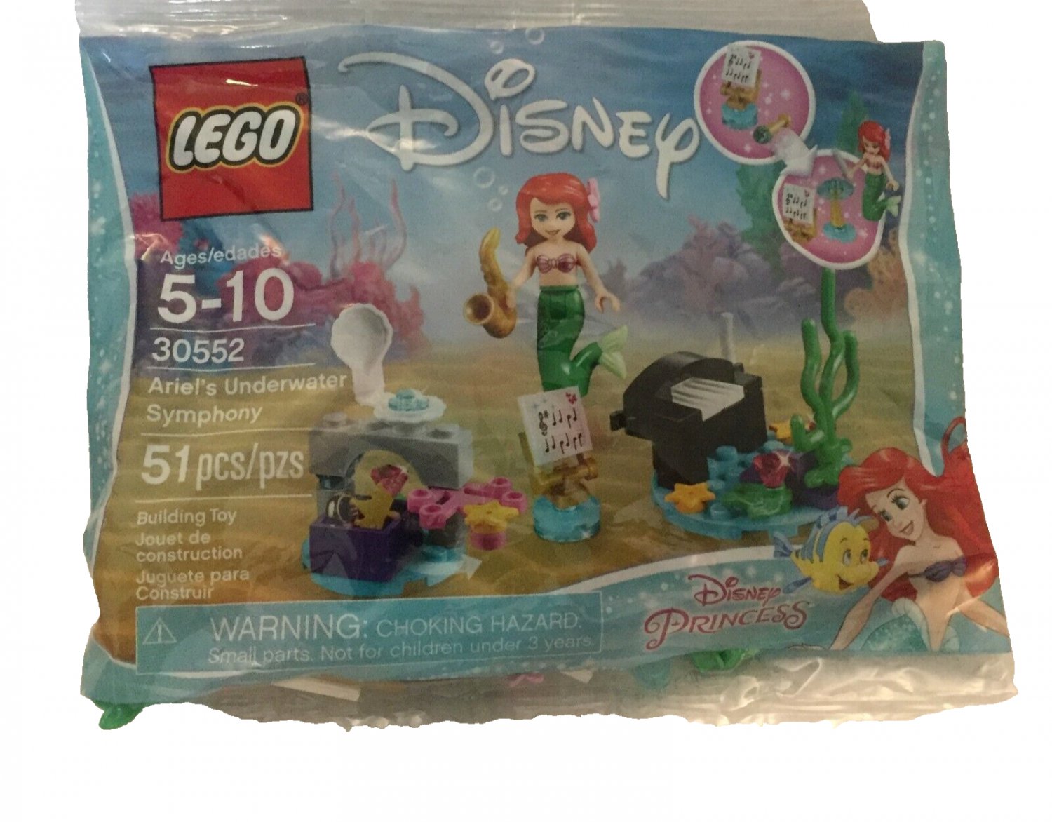 New Lego Disney Little Mermaid Ariel's Underwater Symphony Polybag Set ...