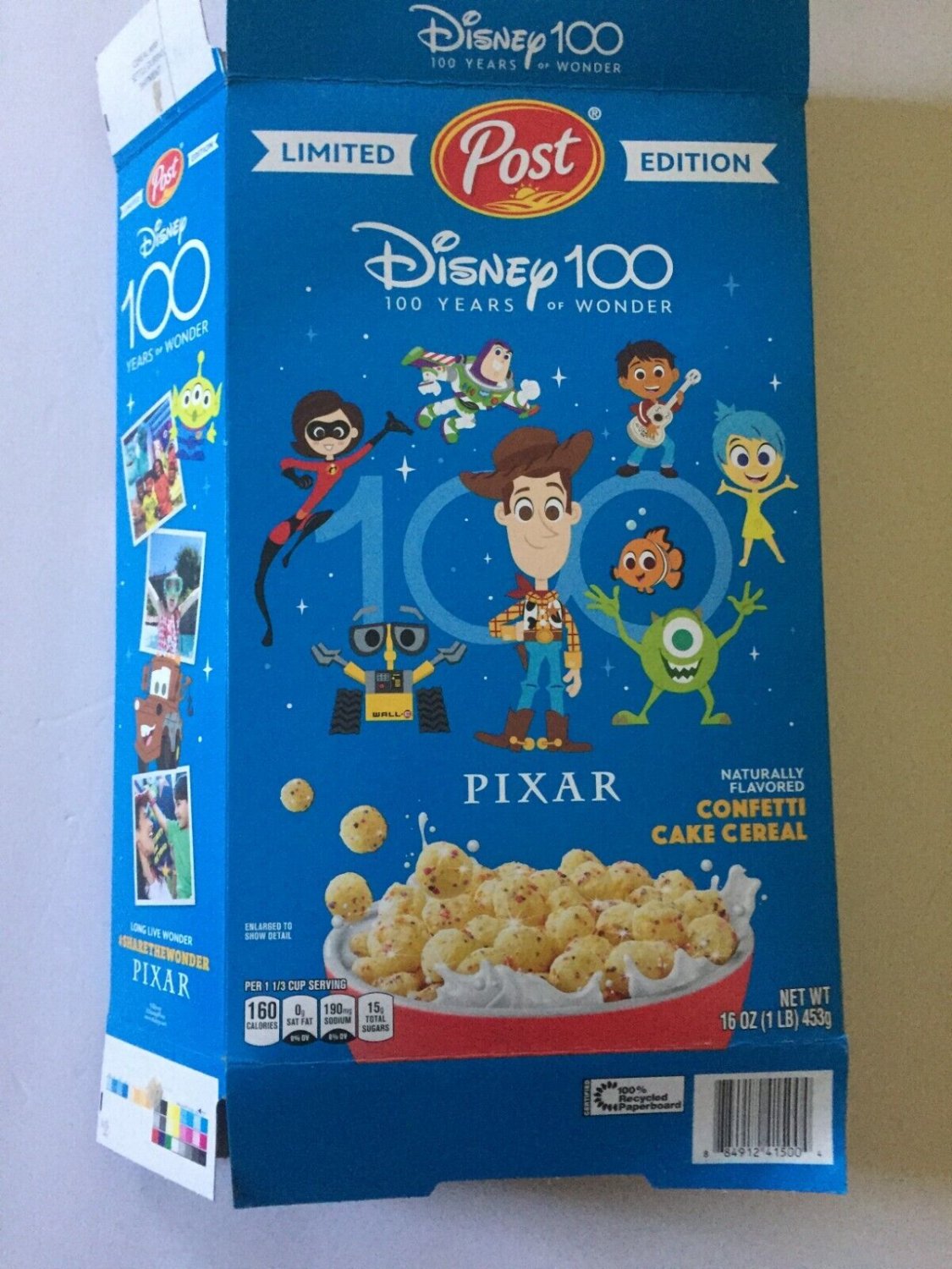 2023 Post Limited Edition Disney 100 Flat Cereal Box