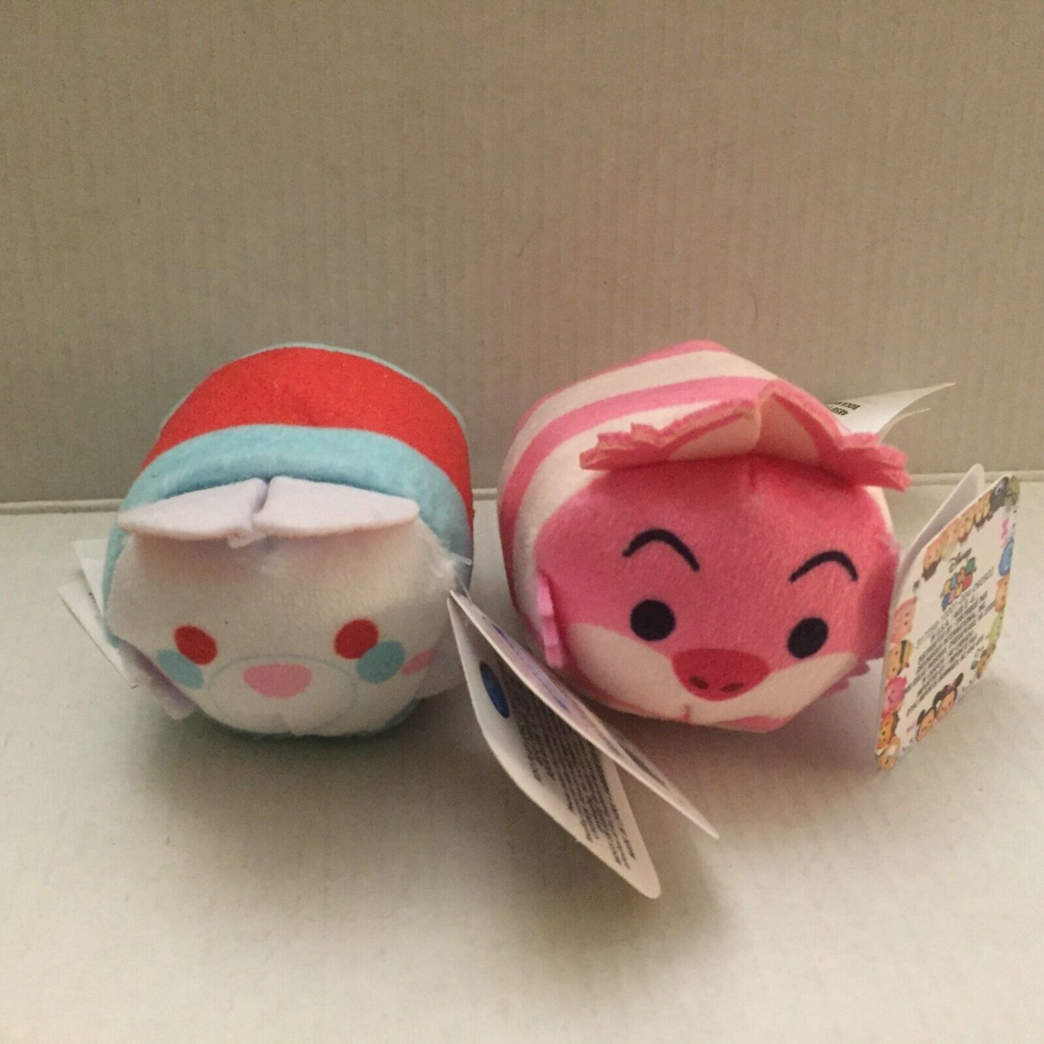Official Disney White Rabbit & Cheshire Cat Tsum Tsum Plushies