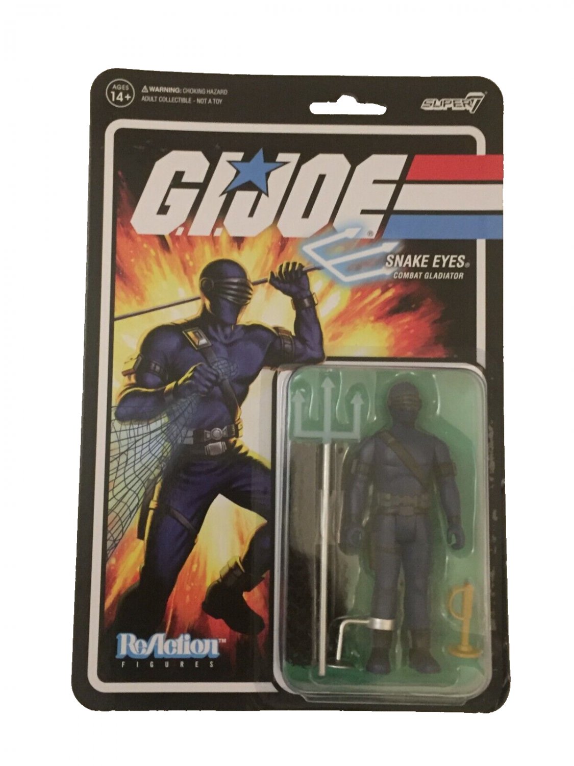 NEW Super 7 GI Joe Snake Eyes Combat Gladiator ReAction 4'' Figure