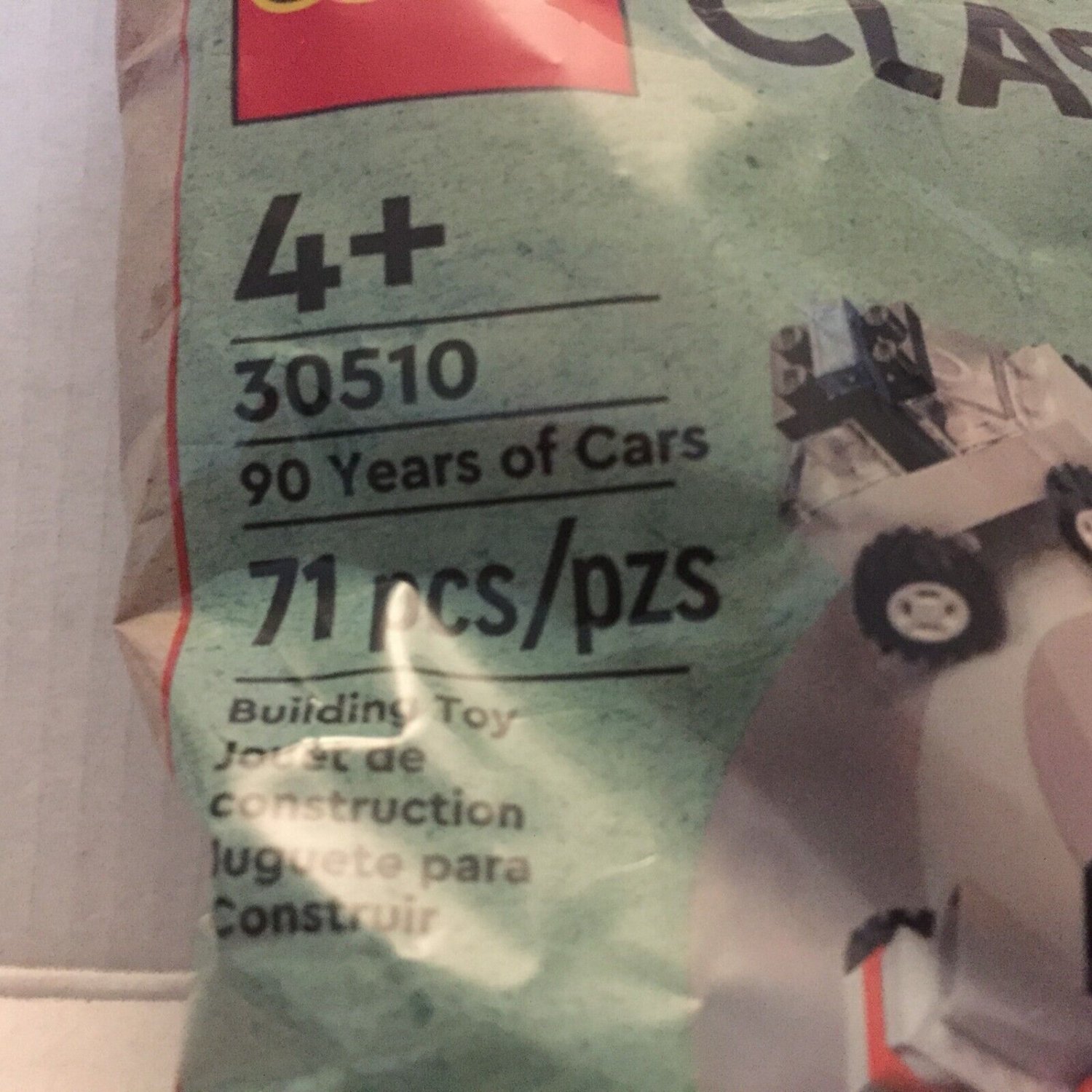 NEW Official Lego Classic 90 Years of Cars Polybag Set #30510 - 71 pieces