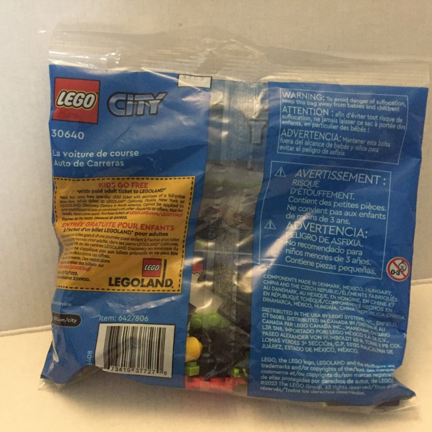 NEW Official Lego City Race Car Polybag Set #30640 - 44 pieces