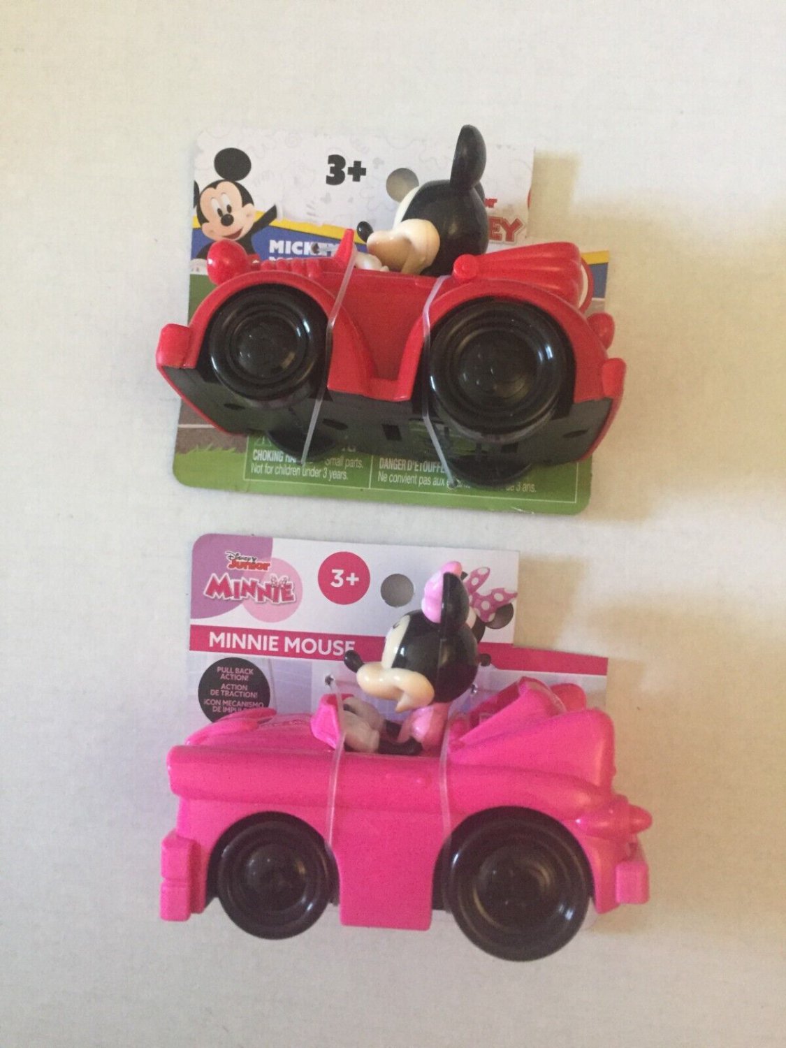 New Disney Mickey & Minnie Mouse Pull Back Action 3.5'' Cars