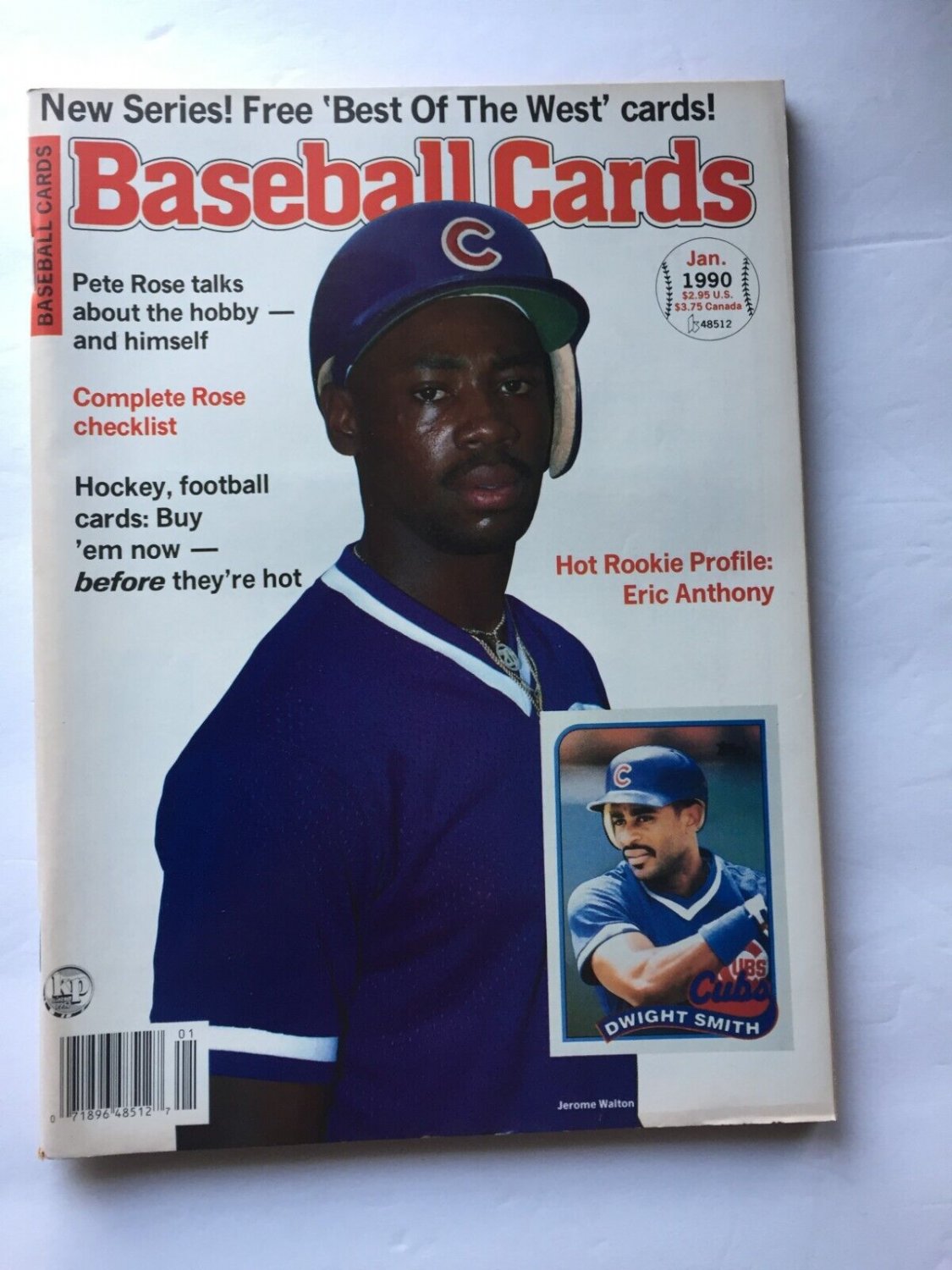 January 1990 Baseball Cards Magazine - Cubs Eric Anthony Cover + 6 ...
