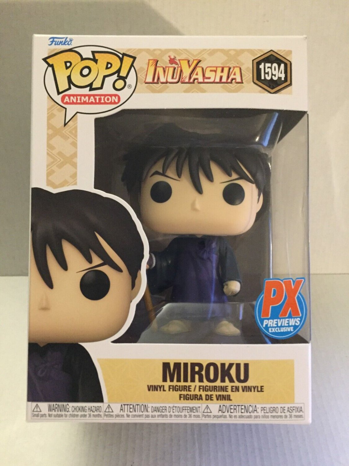 NEW Anime PX Previews Exclusive InuYasha Miroku Pop Figure #1594