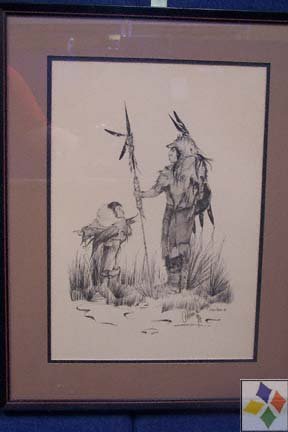 Framed/Signed Sketch by Chebon Dacon 21 X 27
