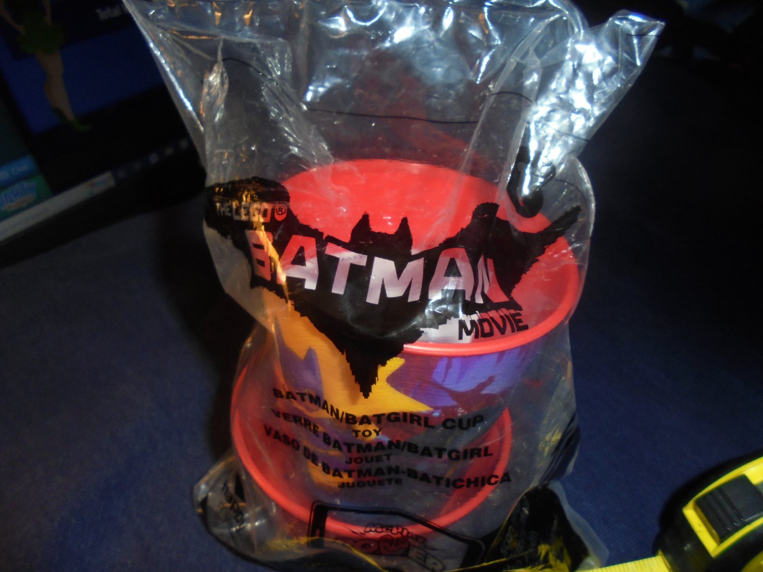 Lego BATMAN and BATGIRL McDonalds Plastic Cup Toy, 2017! $6.00