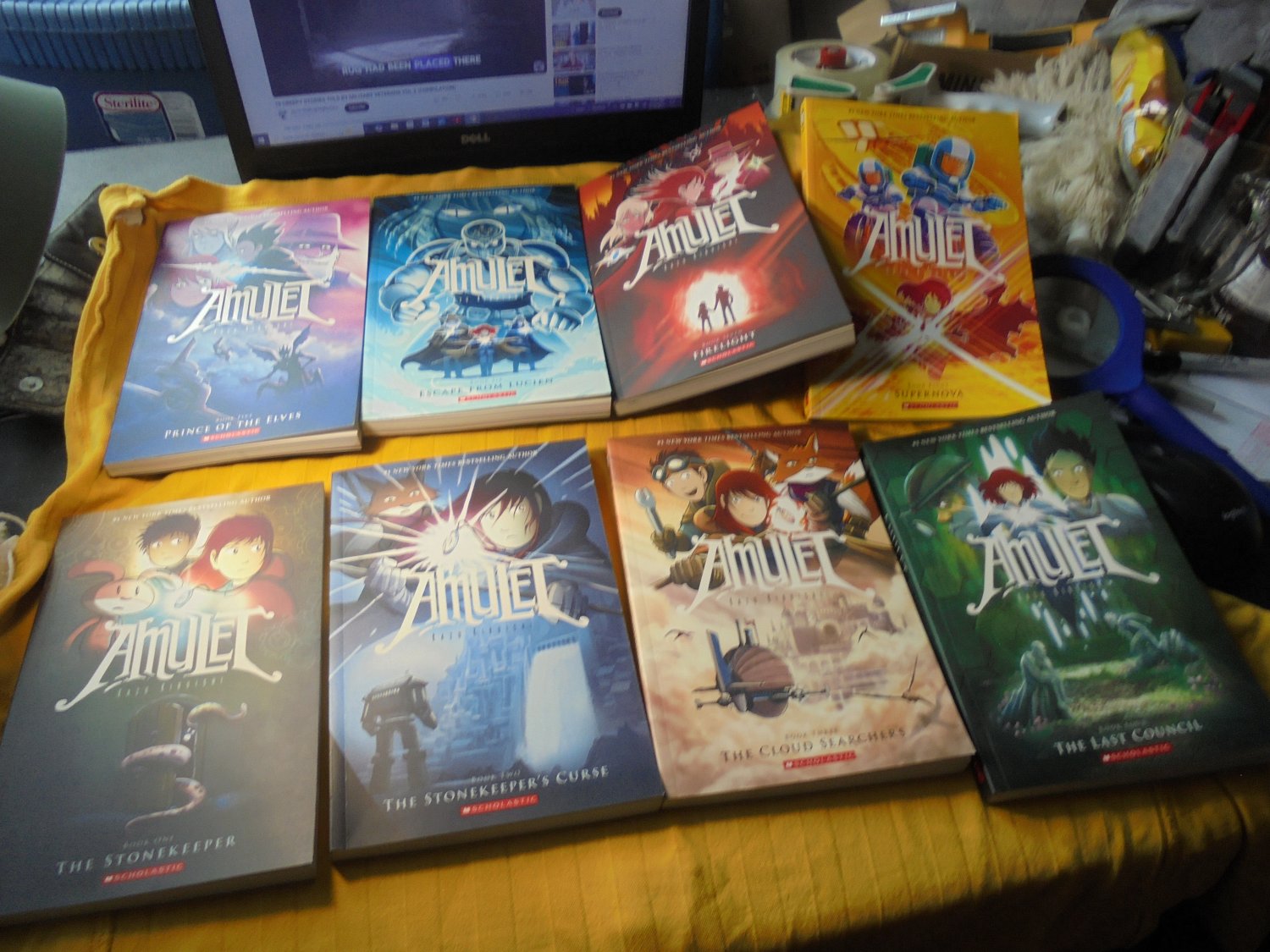 Complete MINT SET of AMULET 1-8 Graphic Novels by Kazu Kibuishi!! $60. ...