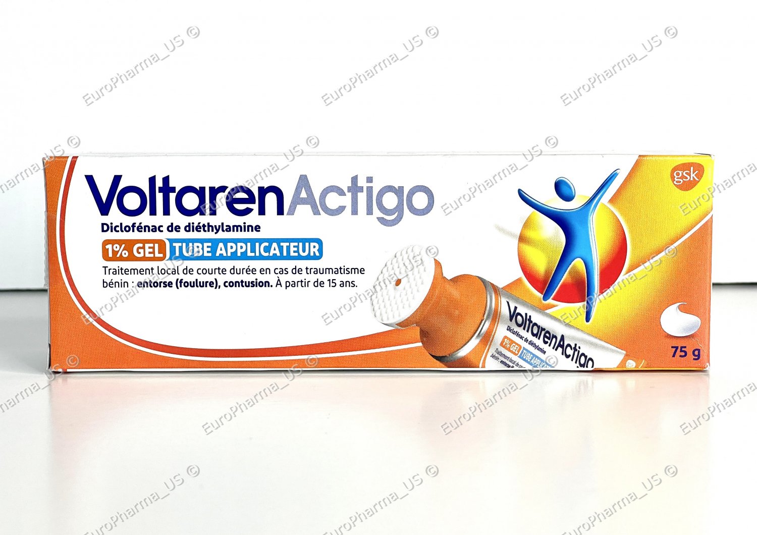 VOLTAREN ACTIGO Topical Arthritis Pain Relief Gel 1% Tube NO MESS ...
